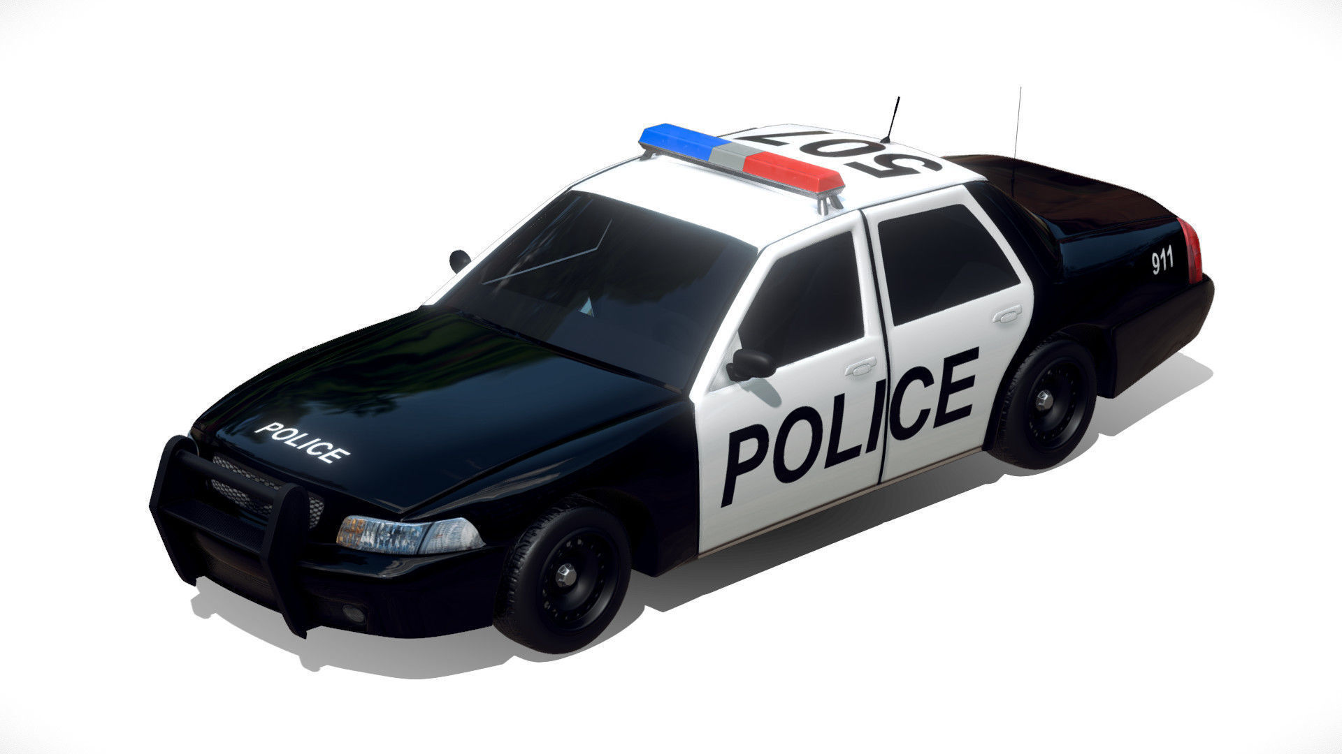 Police Car free 3D model rigged | CGTrader