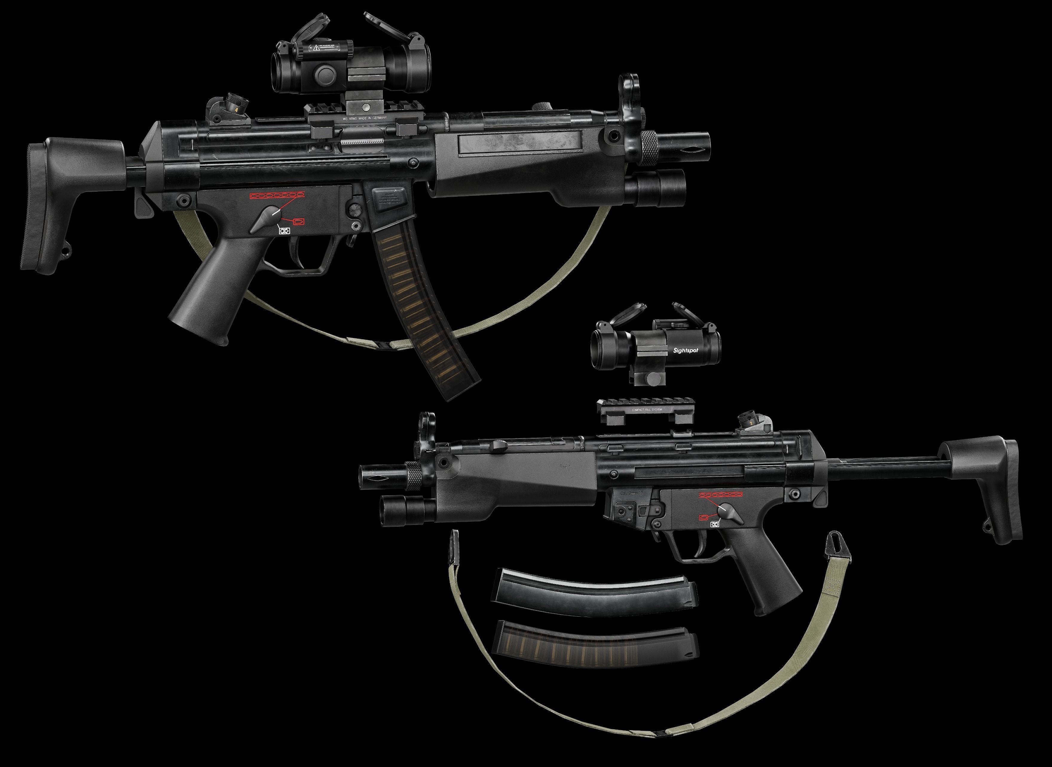 3D model Game Ready HK MP5 PBR Rigged AAA VR / AR / low-poly | CGTrader
