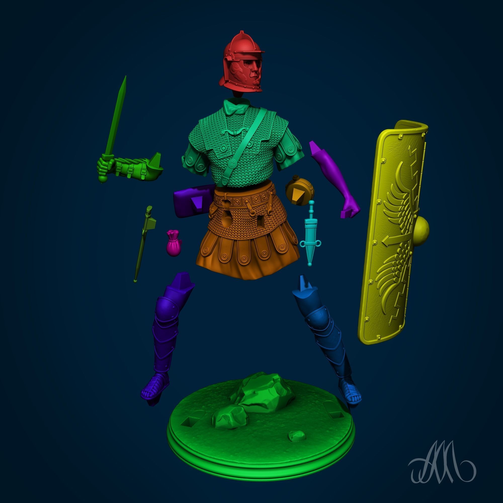 Roman Legionary Triarii 3D model 3D printable | CGTrader