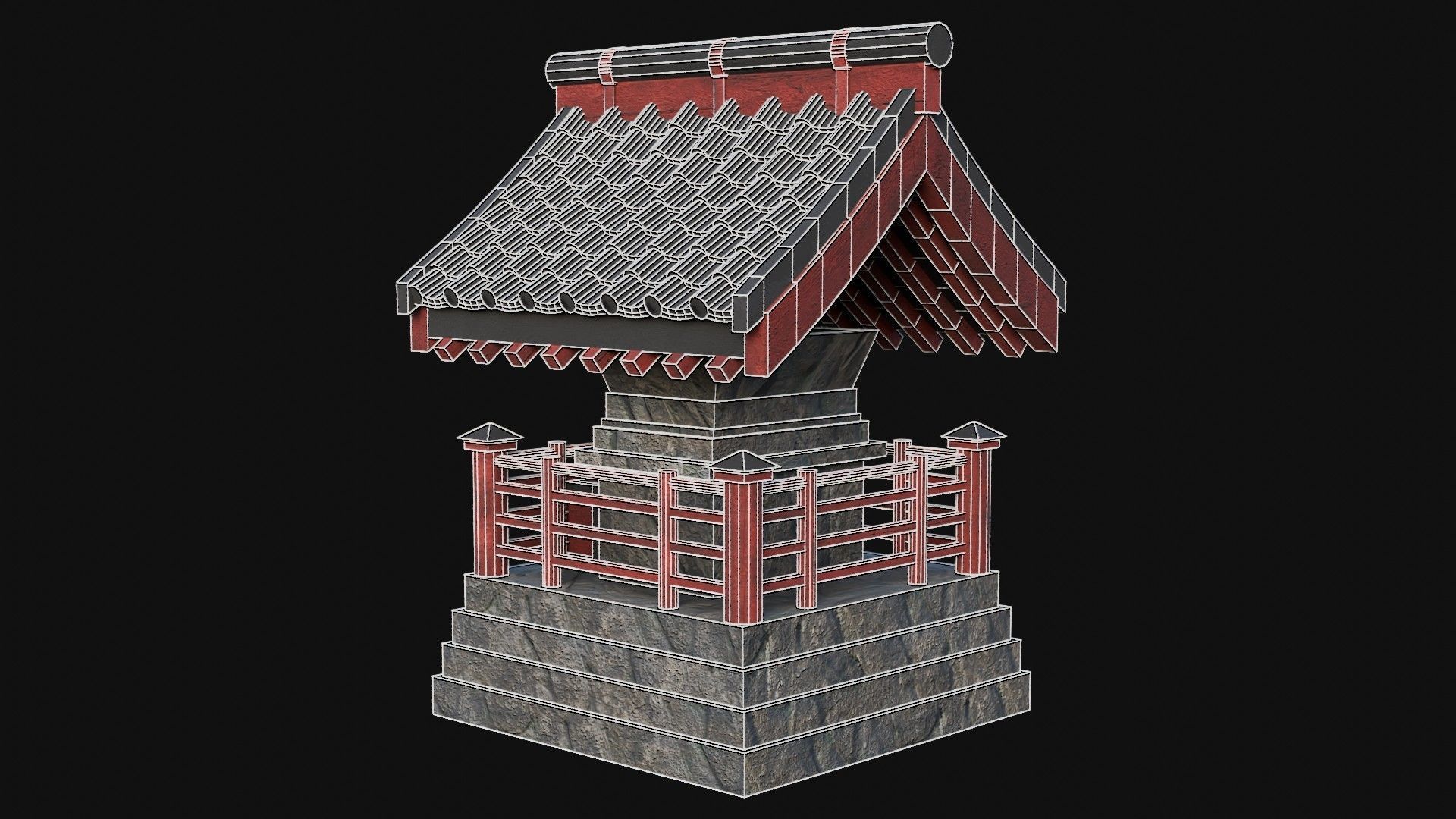 3D model JAPANESE ASIAN MEDIEVAL FEUDAL CITY STRUCTURES COLLECTION VR ...