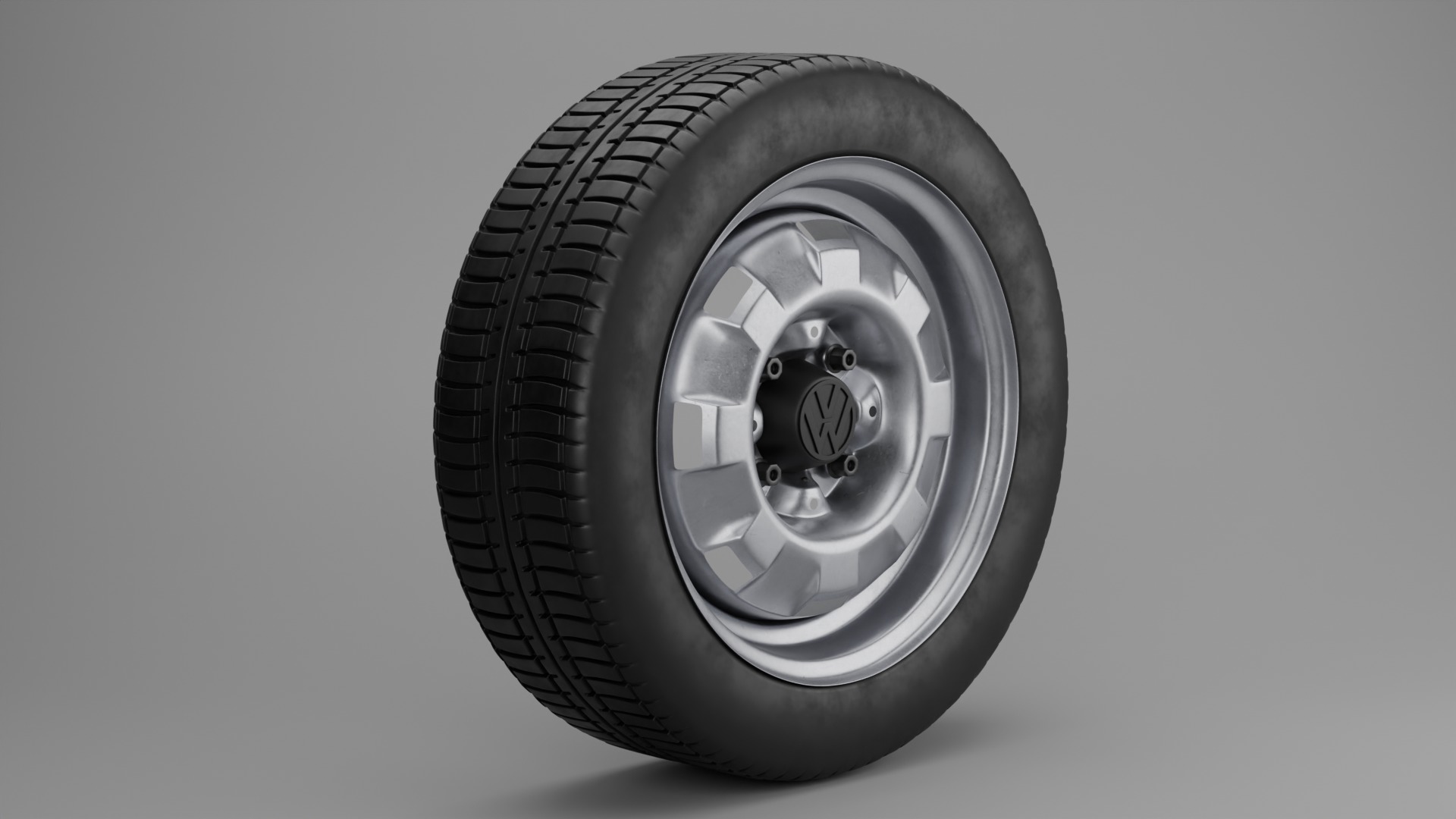 Original stamped steel wheels and tires Volkswagen free 3D model | CGTrader