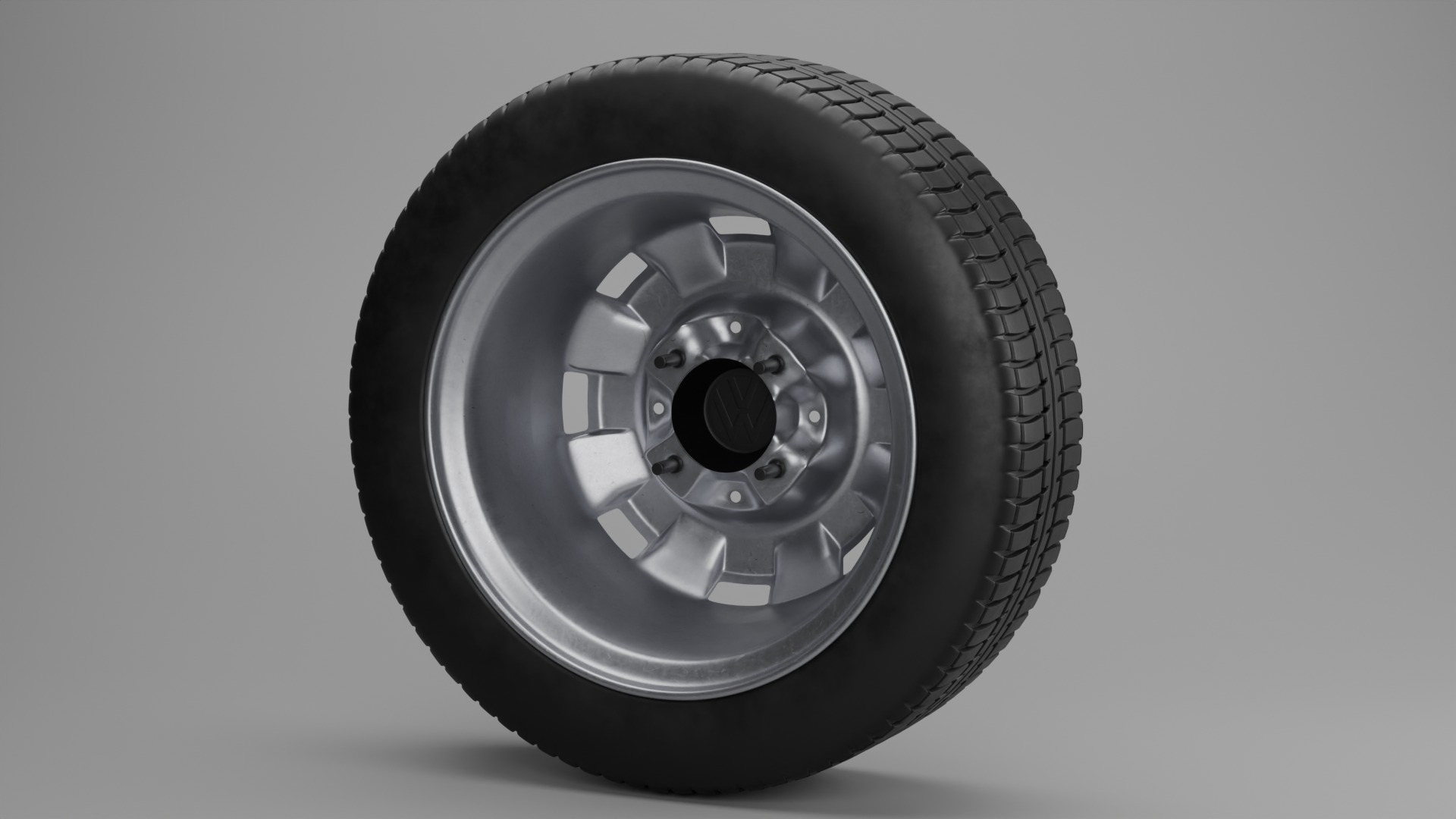 Original stamped steel wheels and tires Volkswagen free 3D model | CGTrader