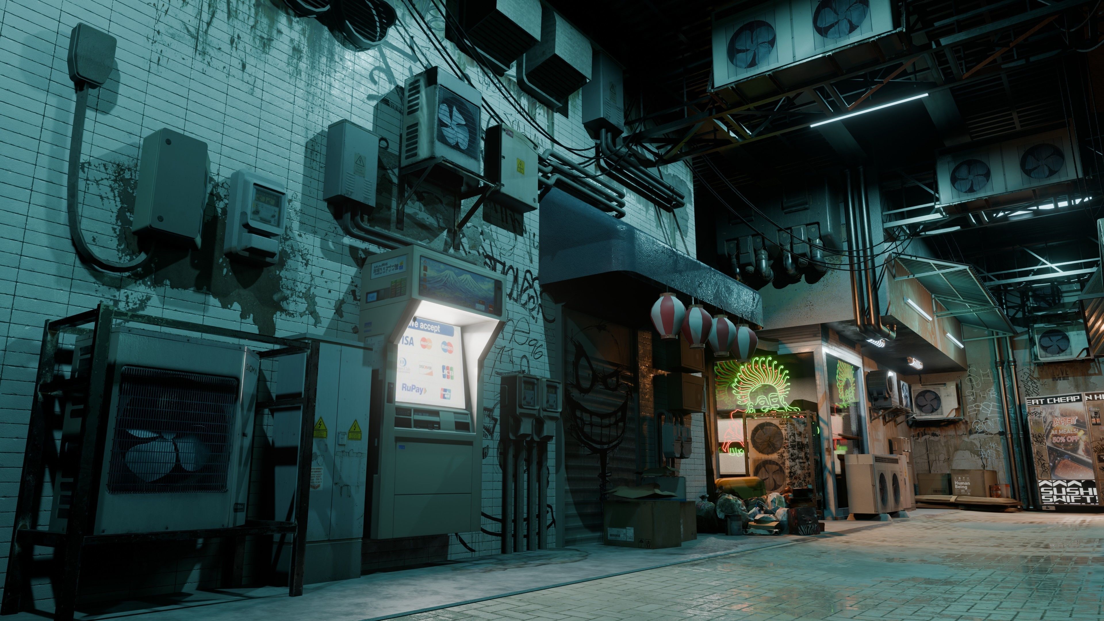 3D model Cyberpunk Underground Bazaar VR / AR / low-poly | CGTrader