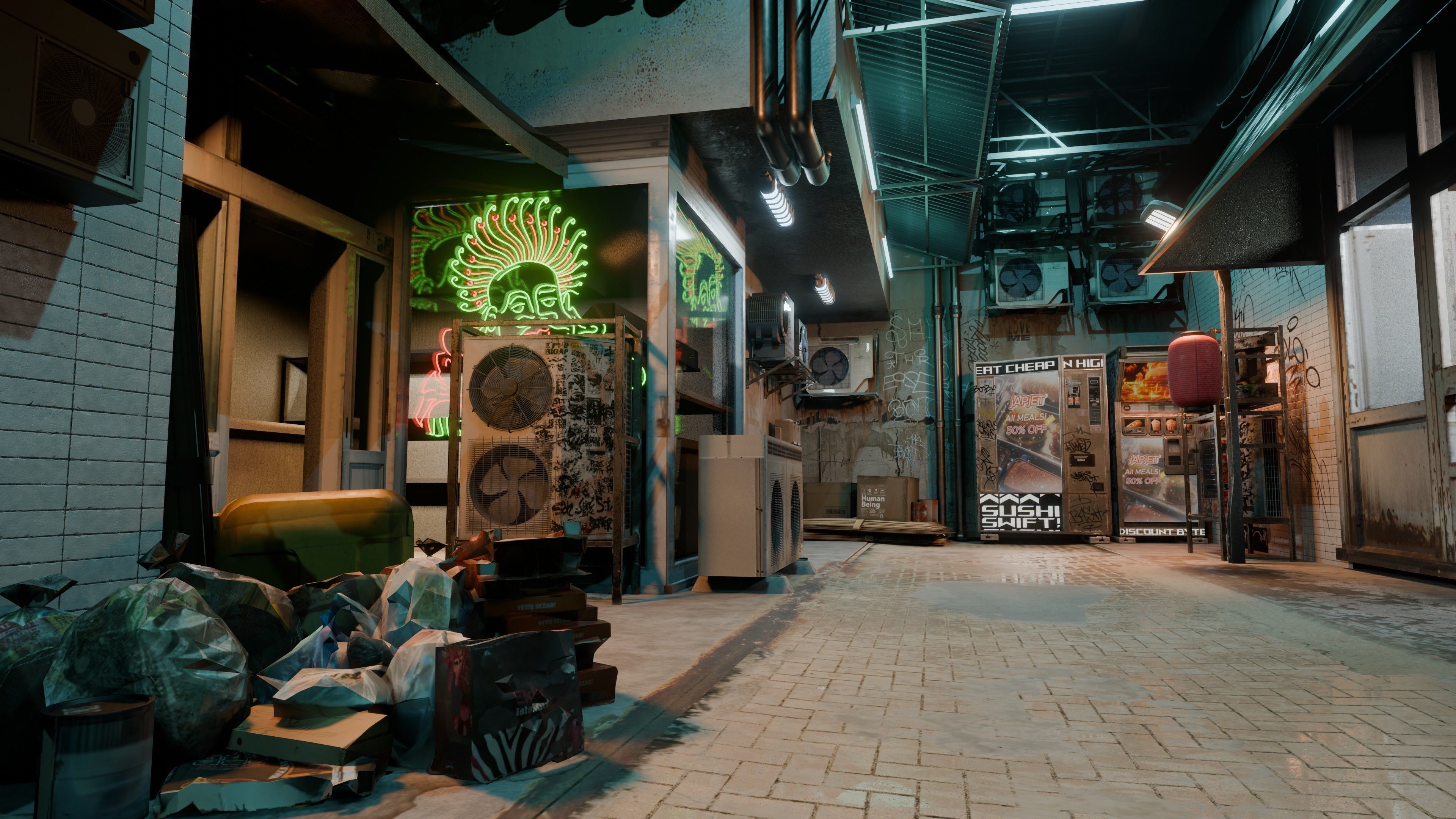 3D model Cyberpunk Underground Bazaar VR / AR / low-poly | CGTrader