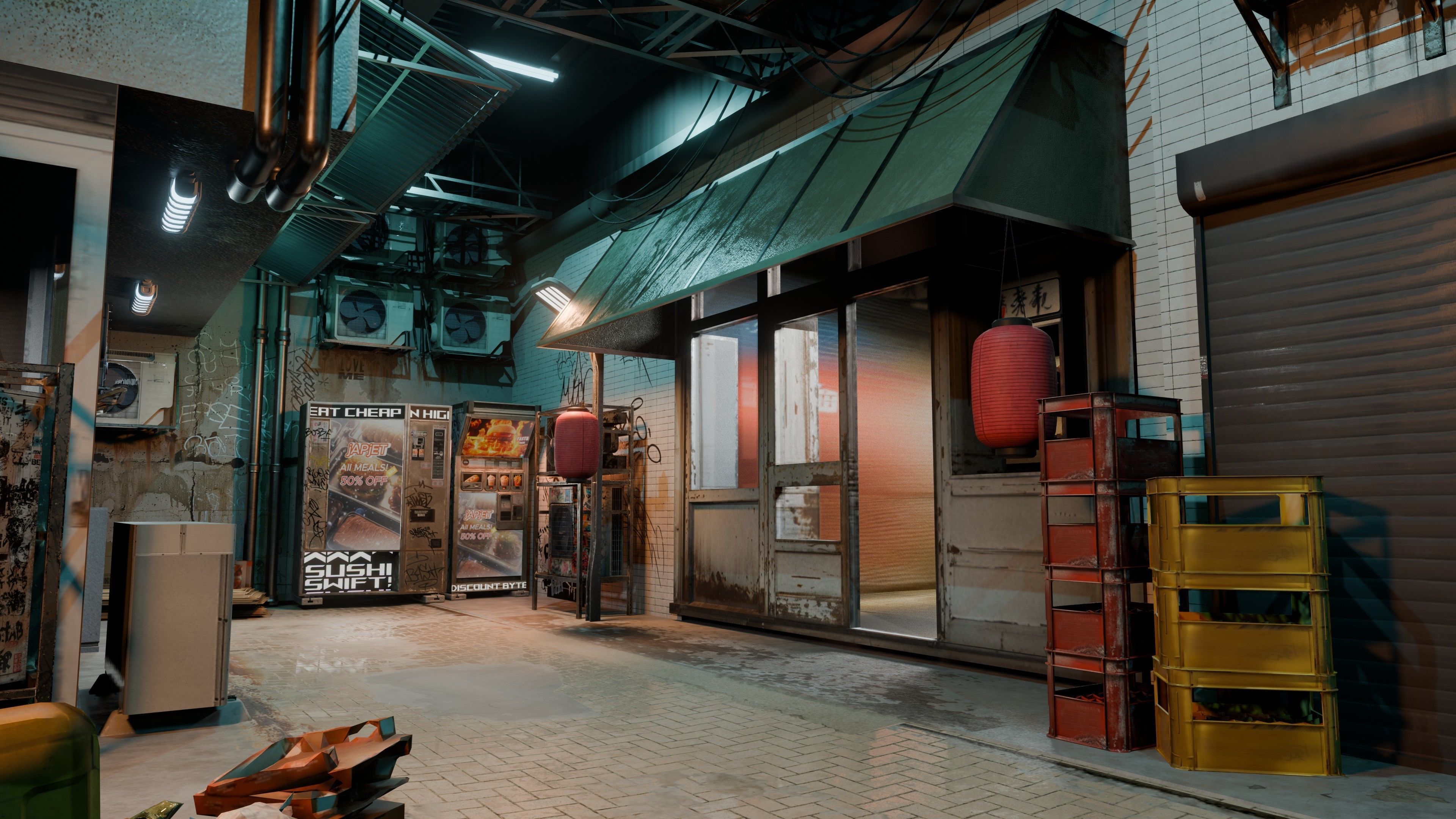 3D model Cyberpunk Underground Bazaar VR / AR / low-poly | CGTrader