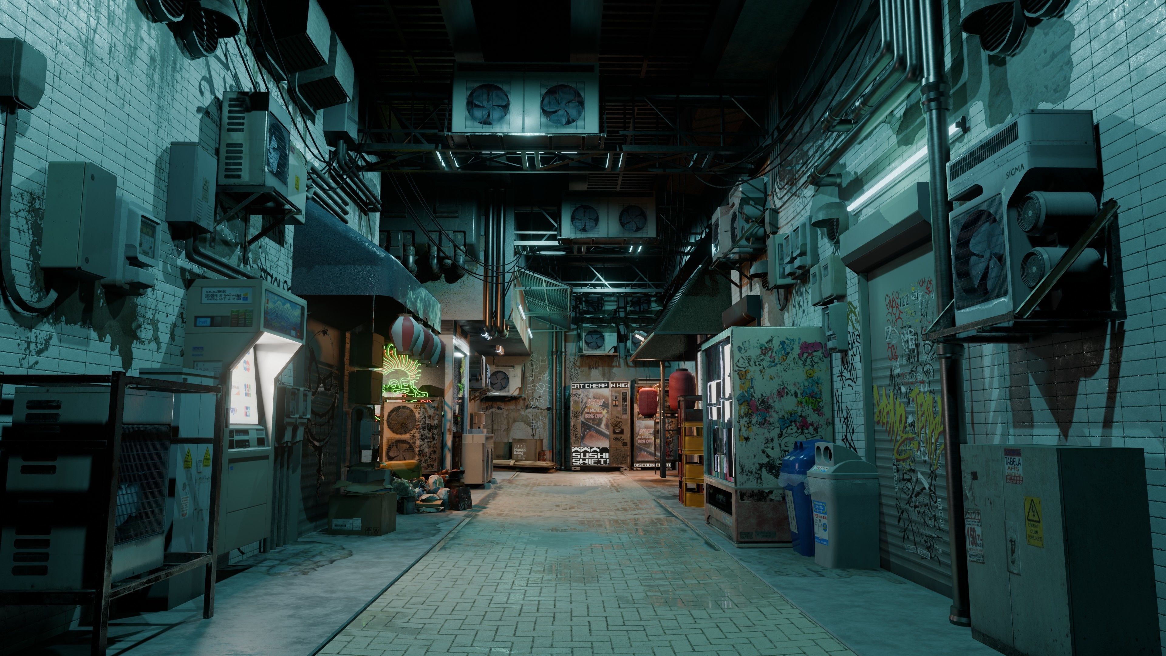 3D model Cyberpunk Underground Bazaar VR / AR / low-poly | CGTrader