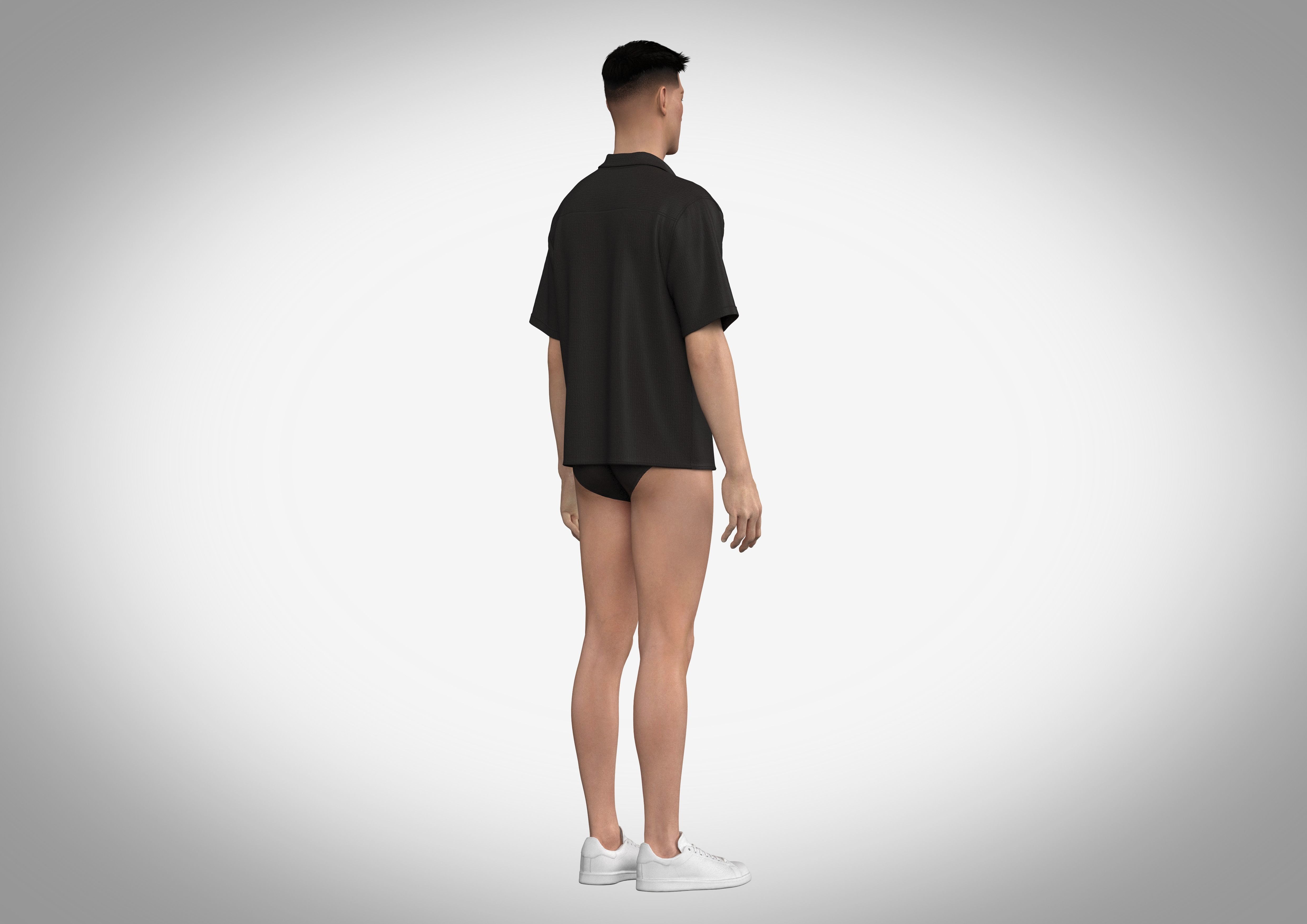 Mens Shirt with textured fabric oversized and pockets 3D model | CGTrader