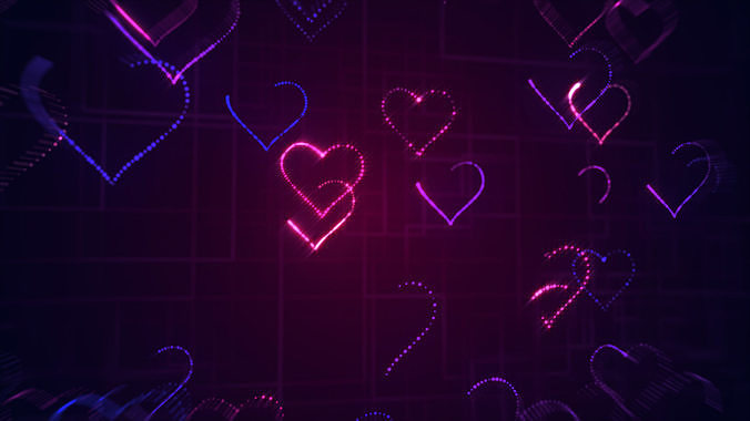 Love neon array dynamic background 3D model animated | CGTrader