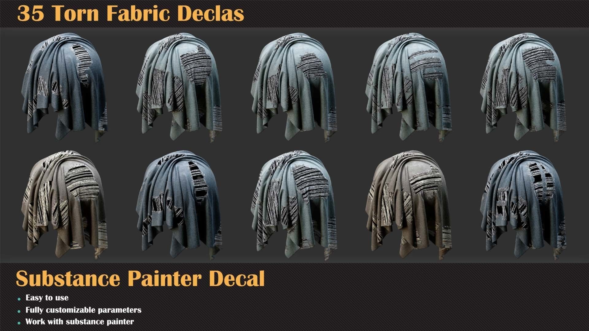 35 Torn Fabric Substance Decals Texture | CGTrader