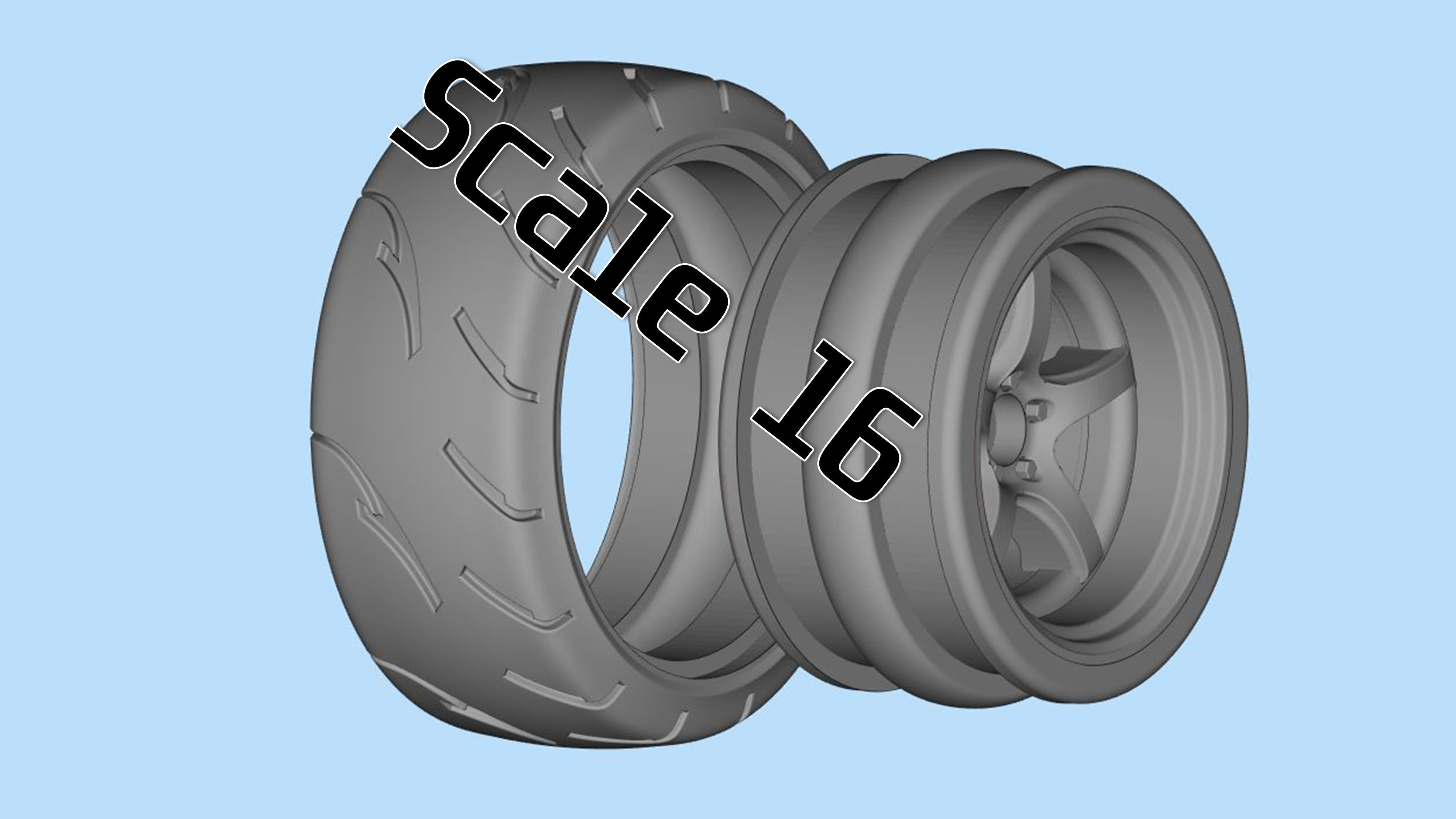 3d printing Tire Rims Wheel set for miniatures cars 3D model 3D ...