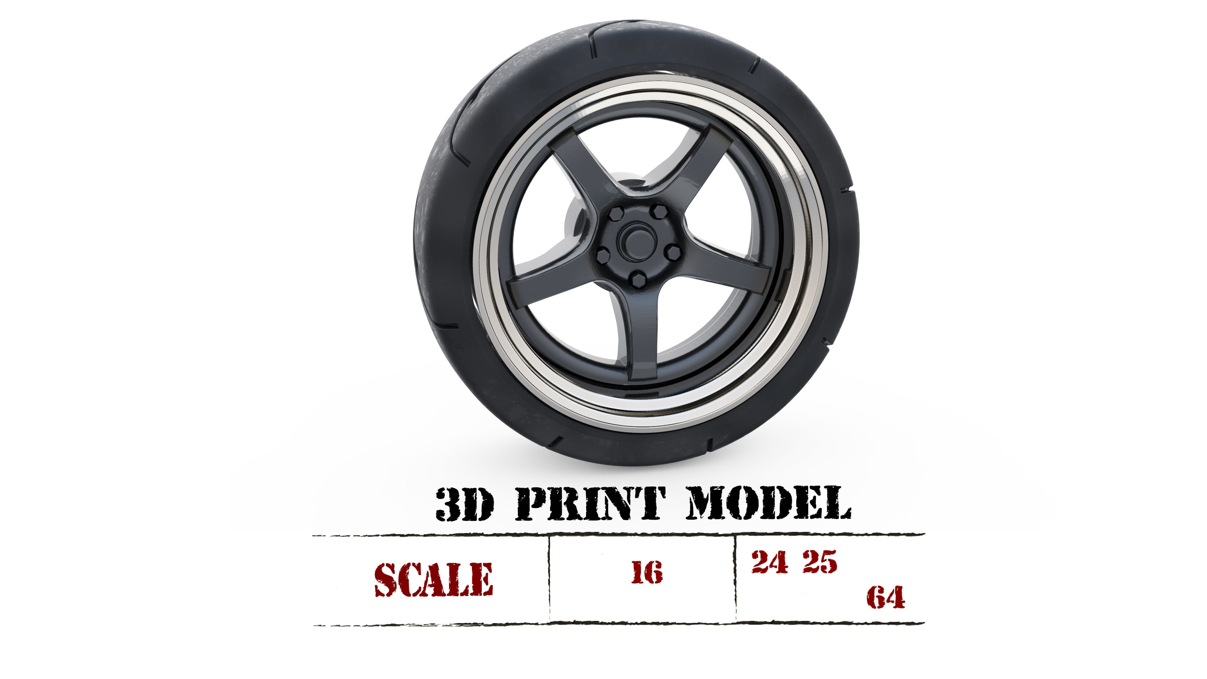 3d printing Tire Rims Wheel set for miniatures cars 3D model 3D ...