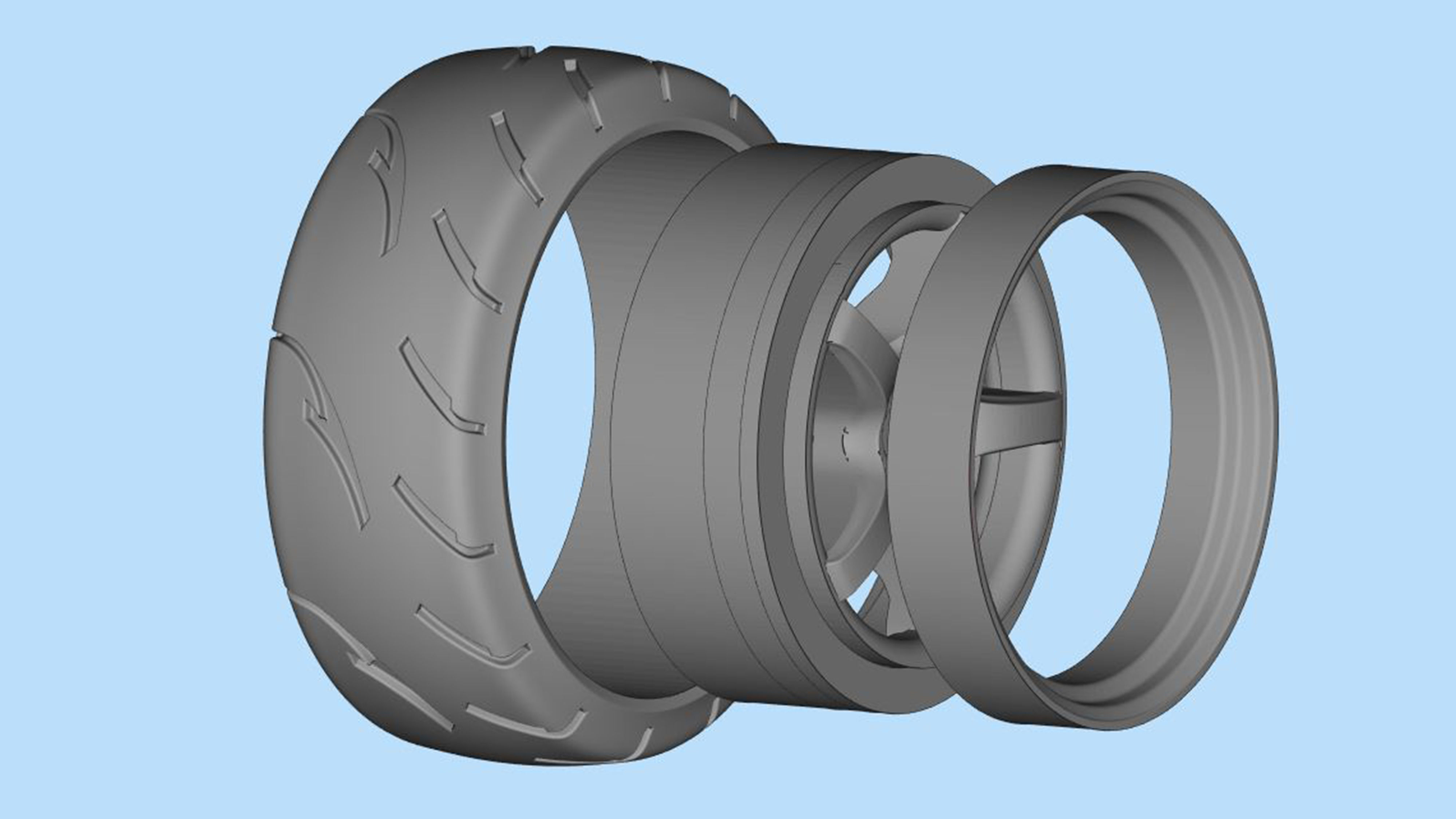 3d printing Tire Rims Wheel set for miniatures cars 3D model 3D ...