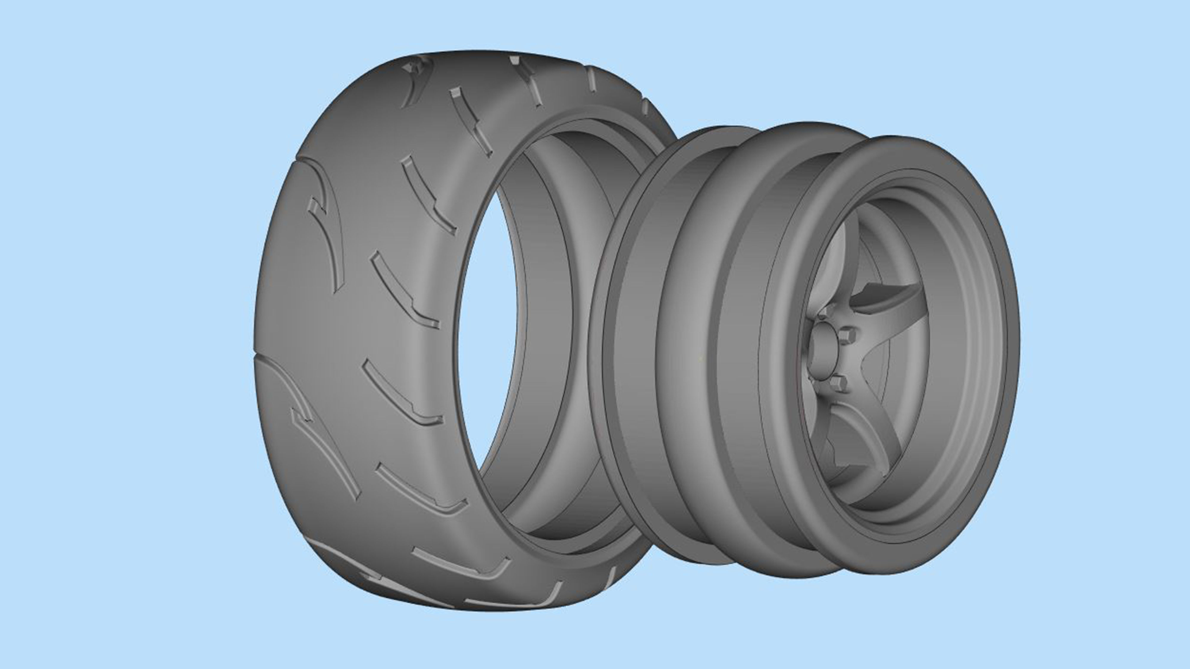 3d printing Tire Rims Wheel set for miniatures cars 3D model 3D ...