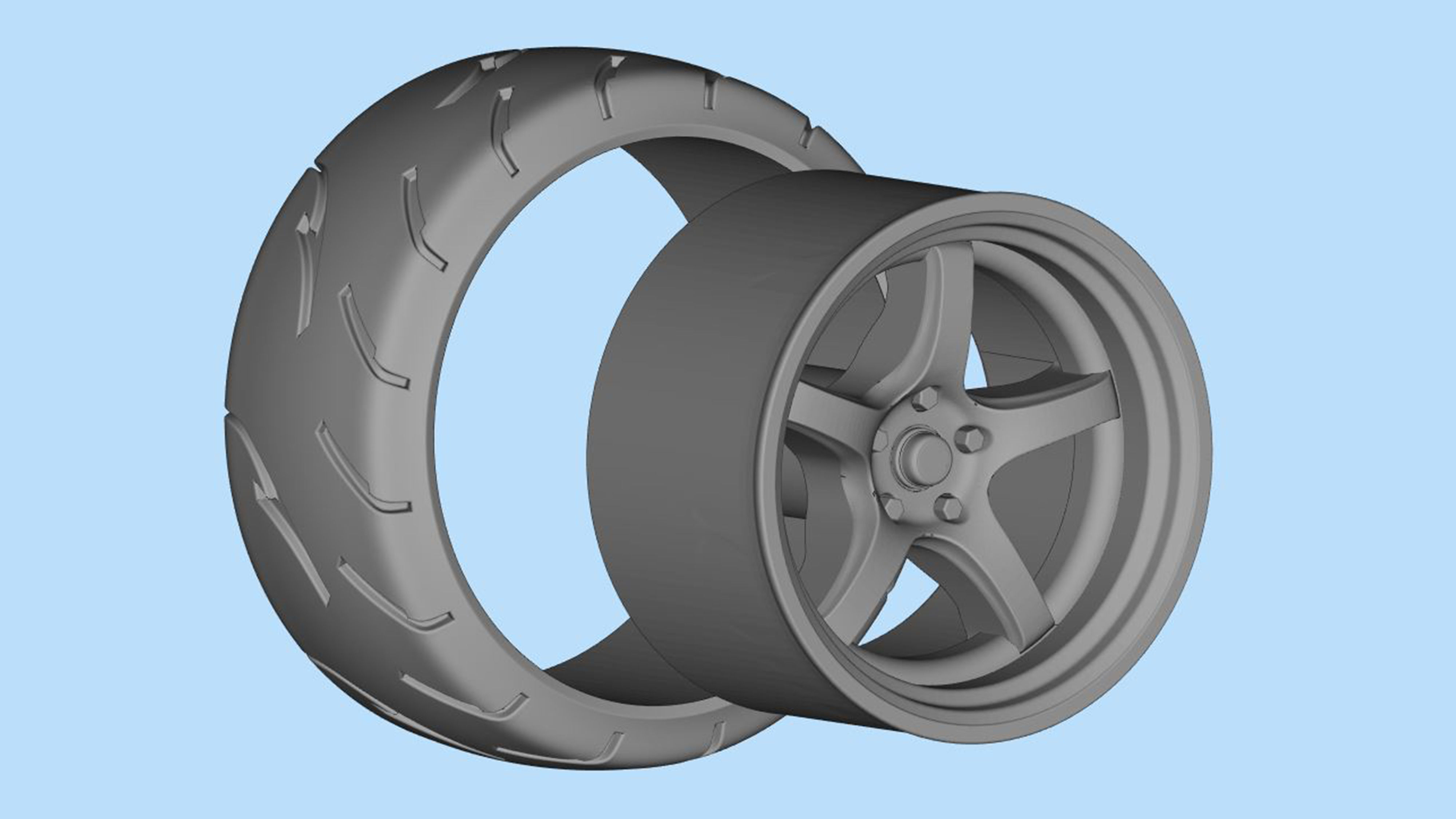 3d printing Tire Rims Wheel set for miniatures cars 3D model 3D ...