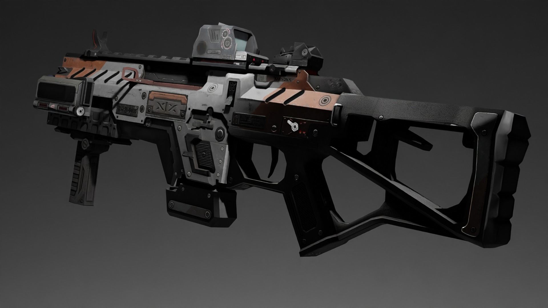3D model Sci-fi Submachine Gun Game Ready - CAR VR / AR / low-poly ...