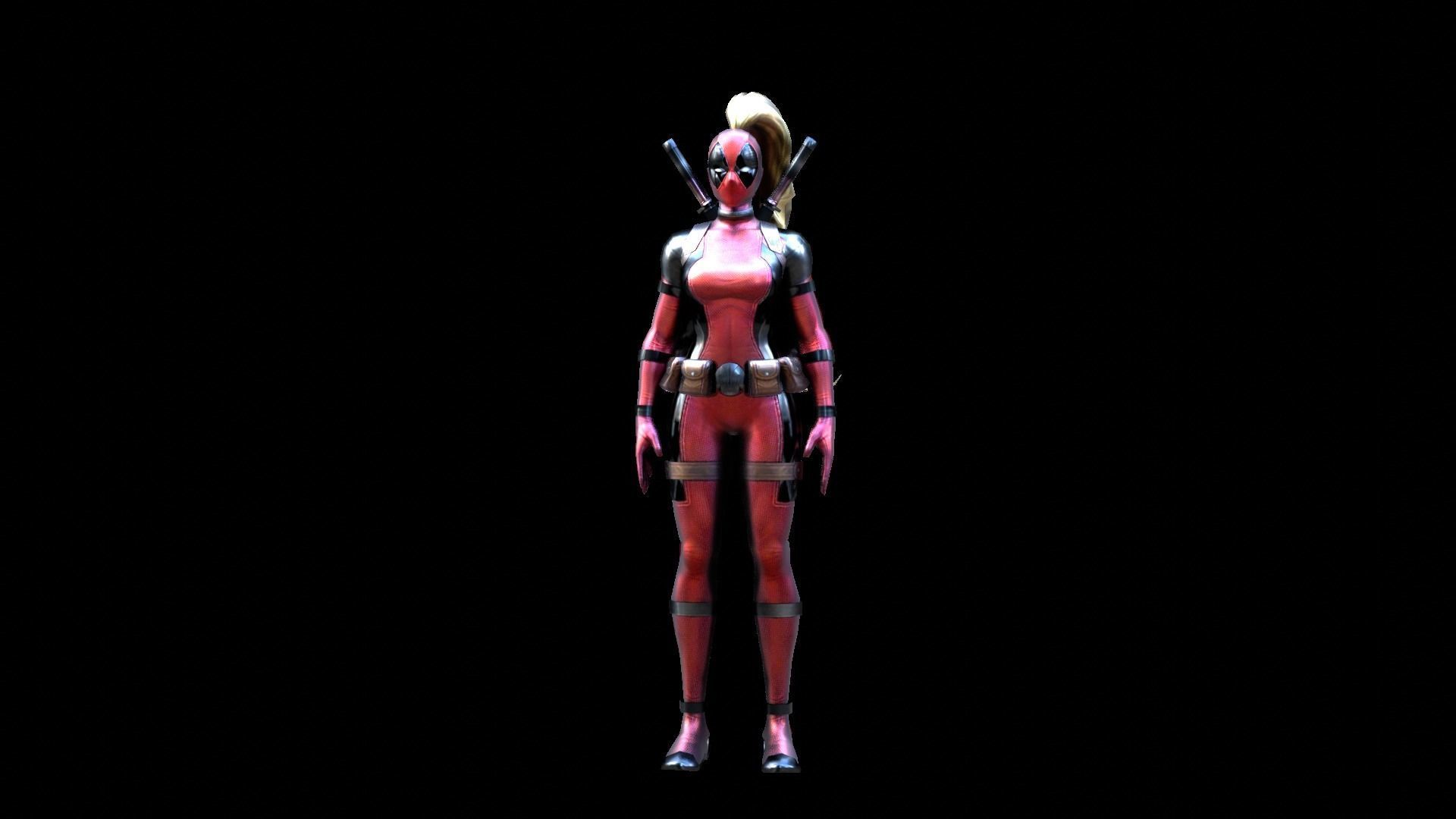 Lady Deadpool Mcu 3d Model Rigged Cgtrader