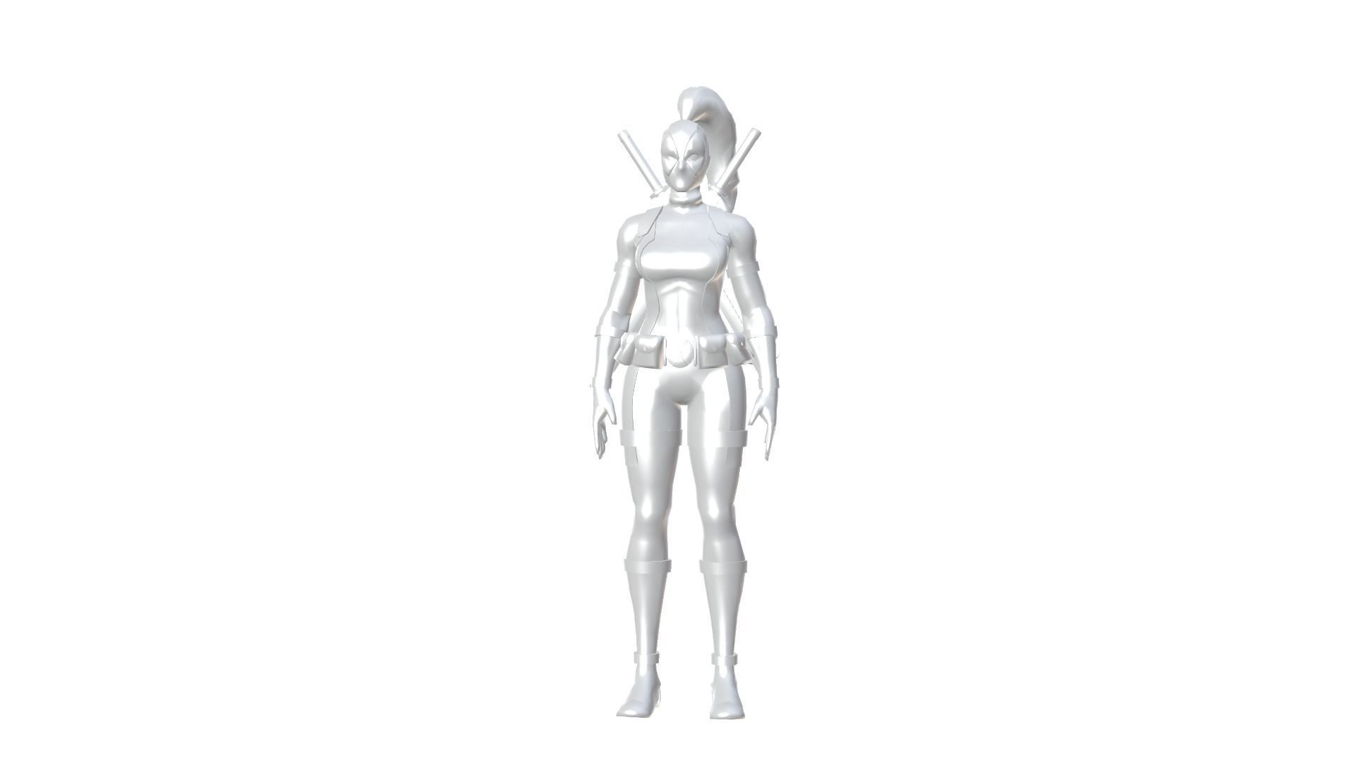 Lady Deadpool MCU 3D model rigged | CGTrader