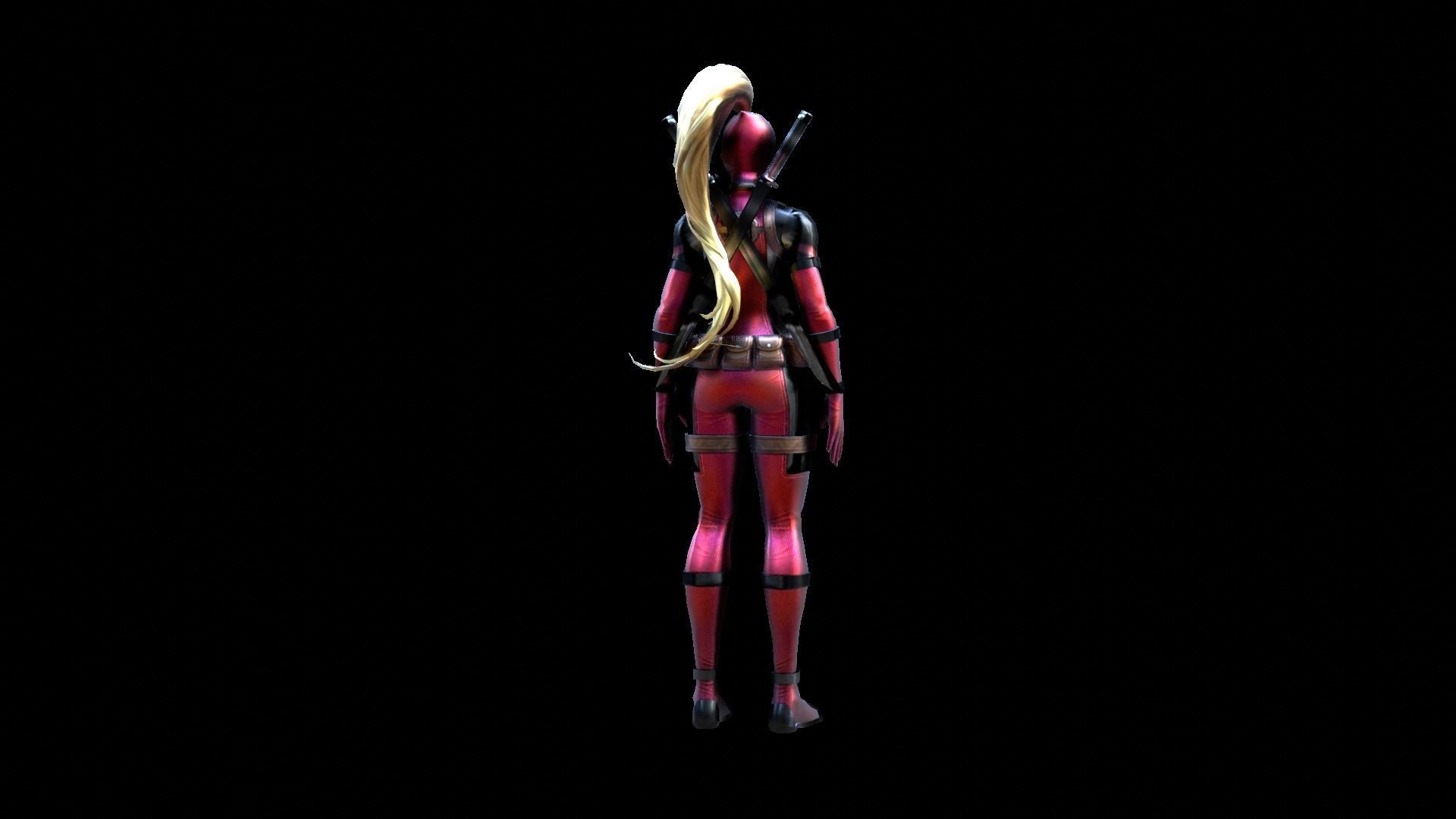 Lady Deadpool MCU 3D model rigged | CGTrader