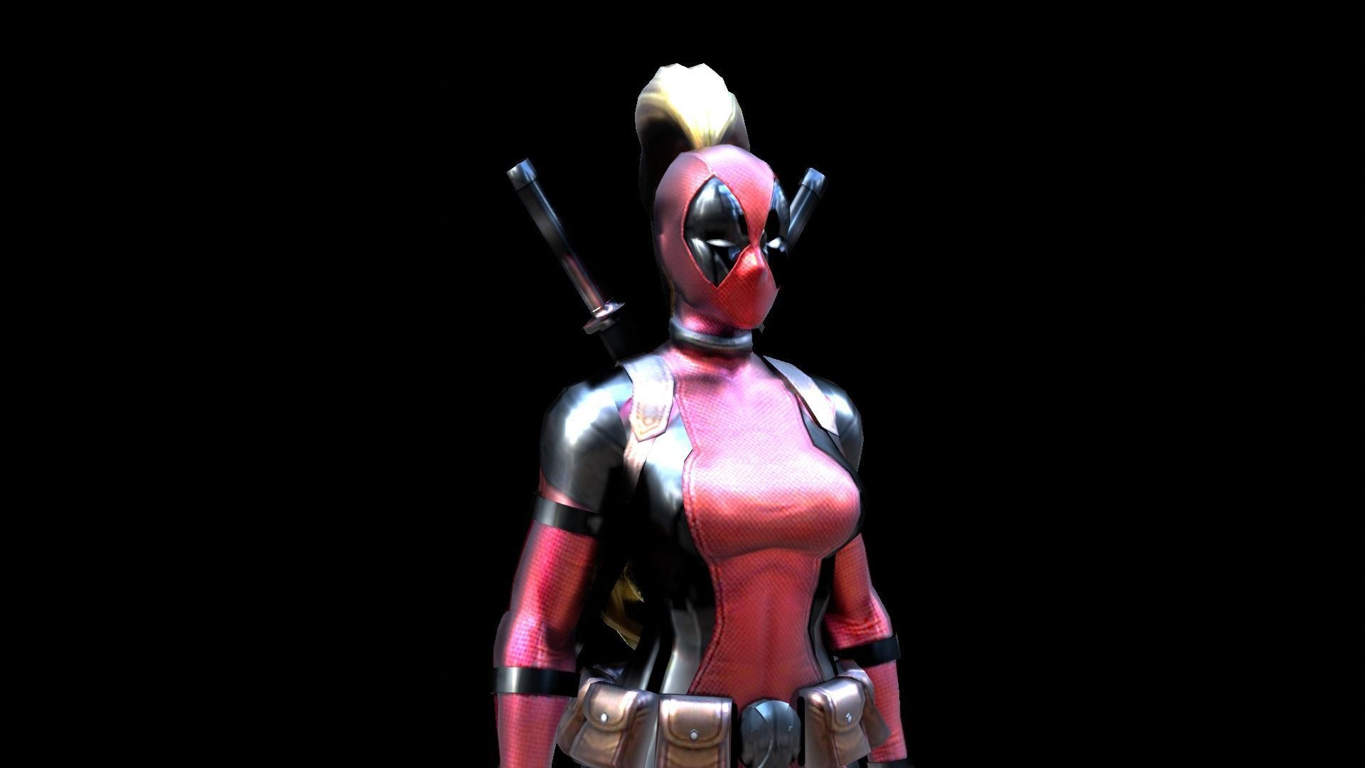 Lady Deadpool MCU 3D model rigged | CGTrader