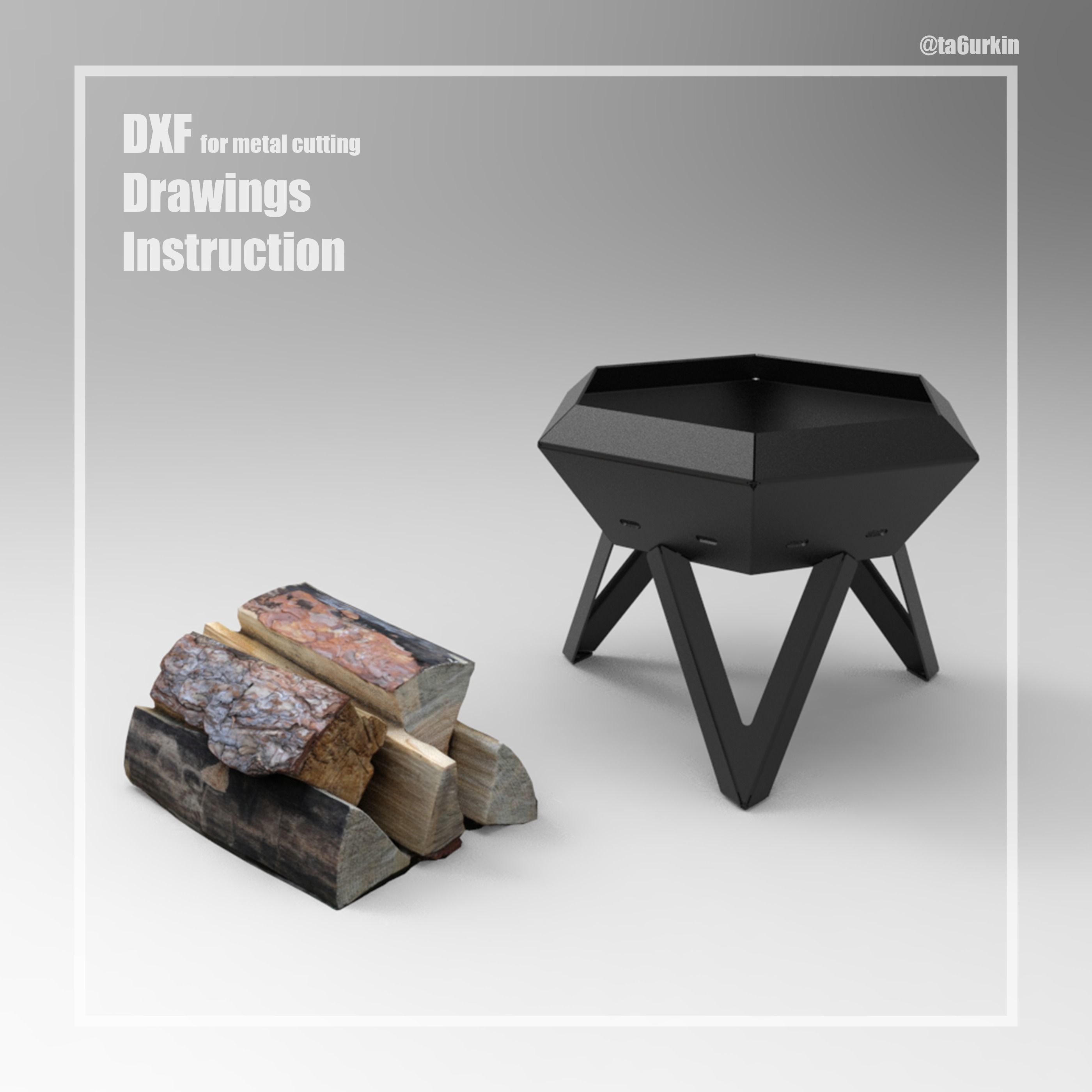 Sheet Metal Plans Drawings Fire Pit 7 DXF PDF 3D model | CGTrader