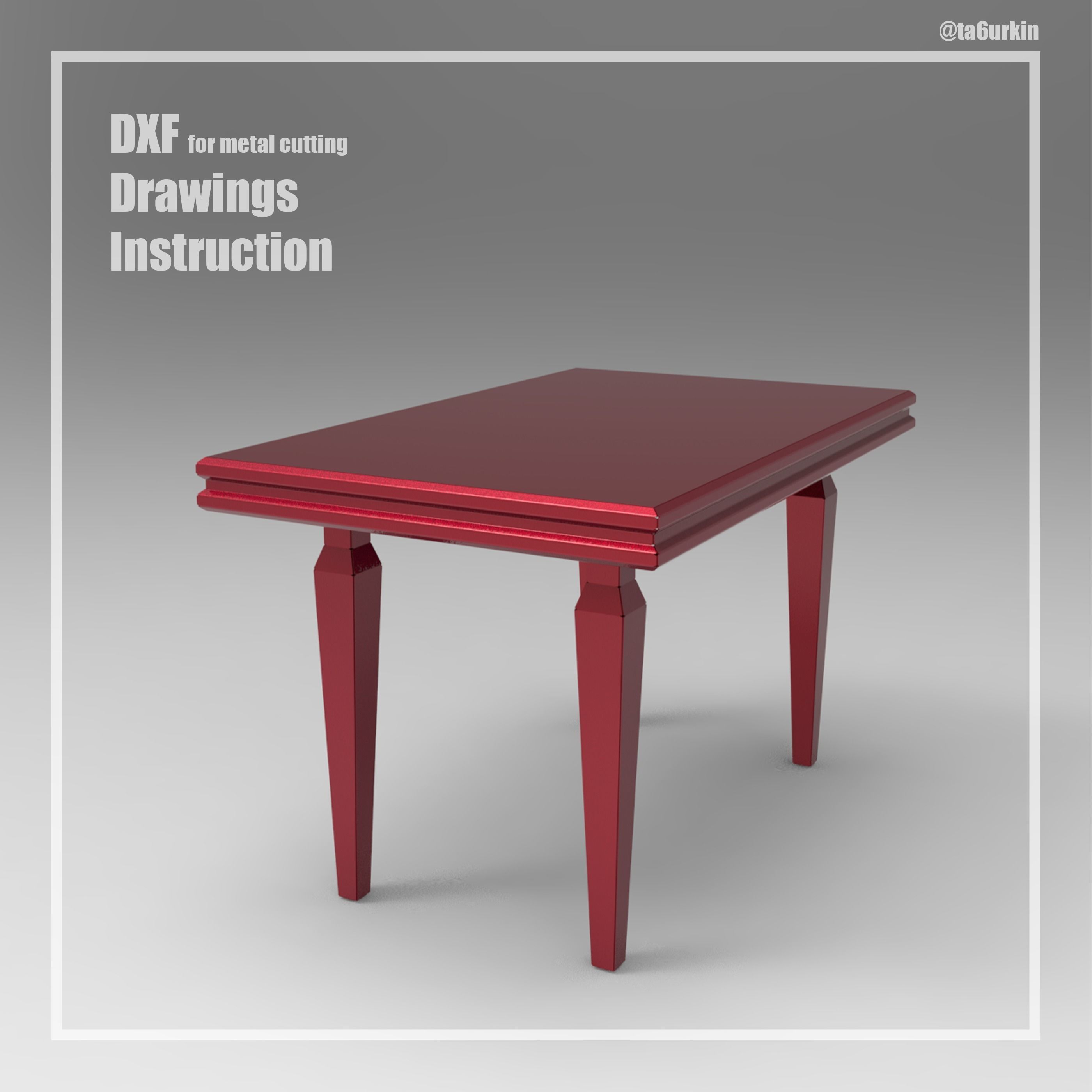 Welding Project Plans Drawings Classic Table DXF PDF 3D model | CGTrader