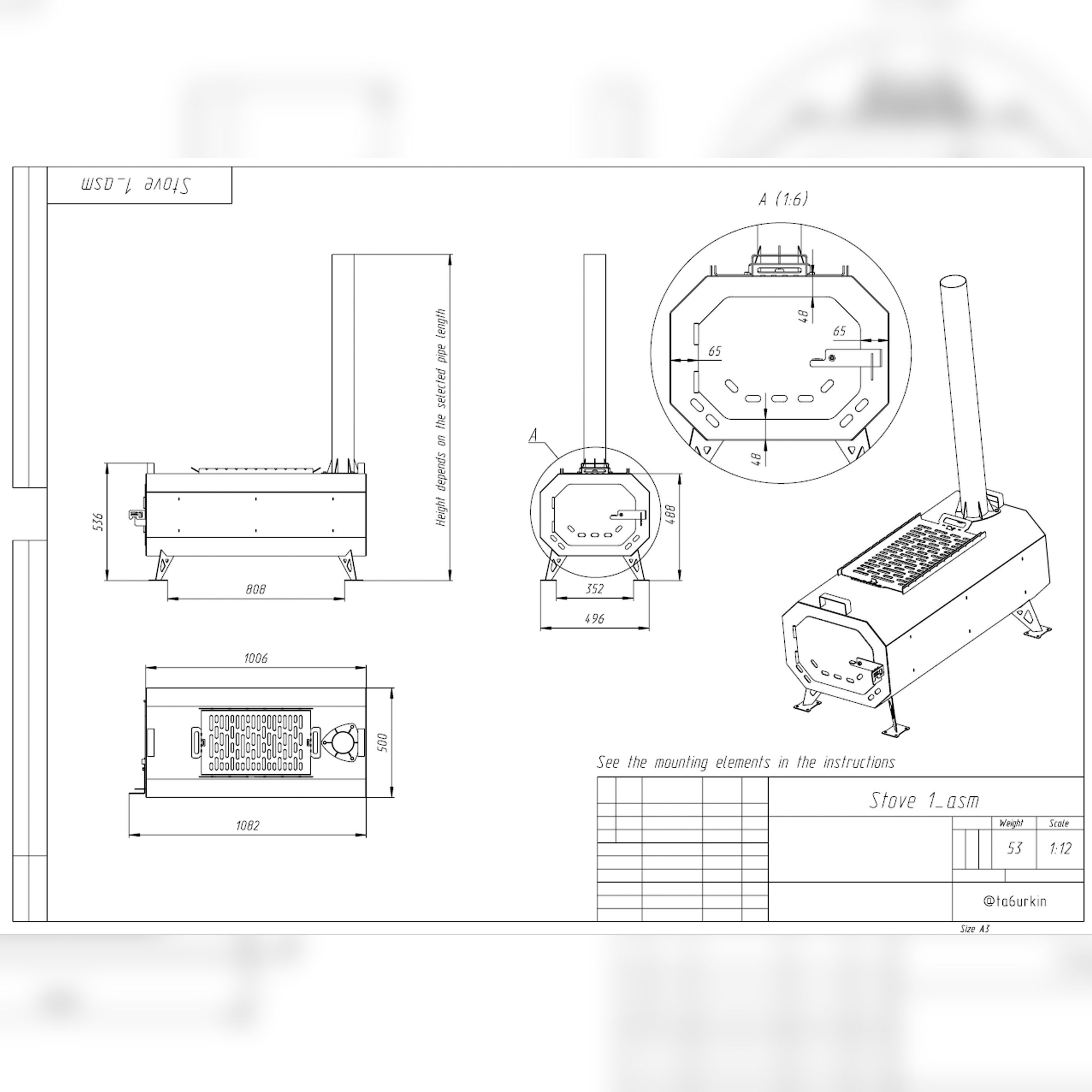 Welding Project Plans Drawings Stove 1 DXF PDF 3D model | CGTrader