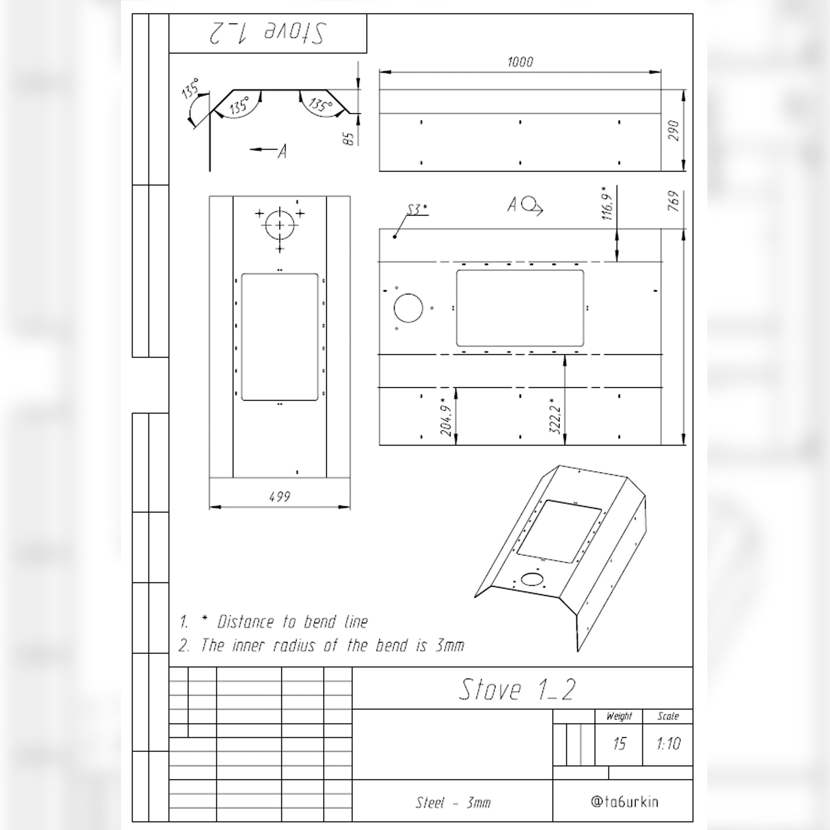 Welding Project Plans Drawings Stove 1 DXF PDF 3D model | CGTrader
