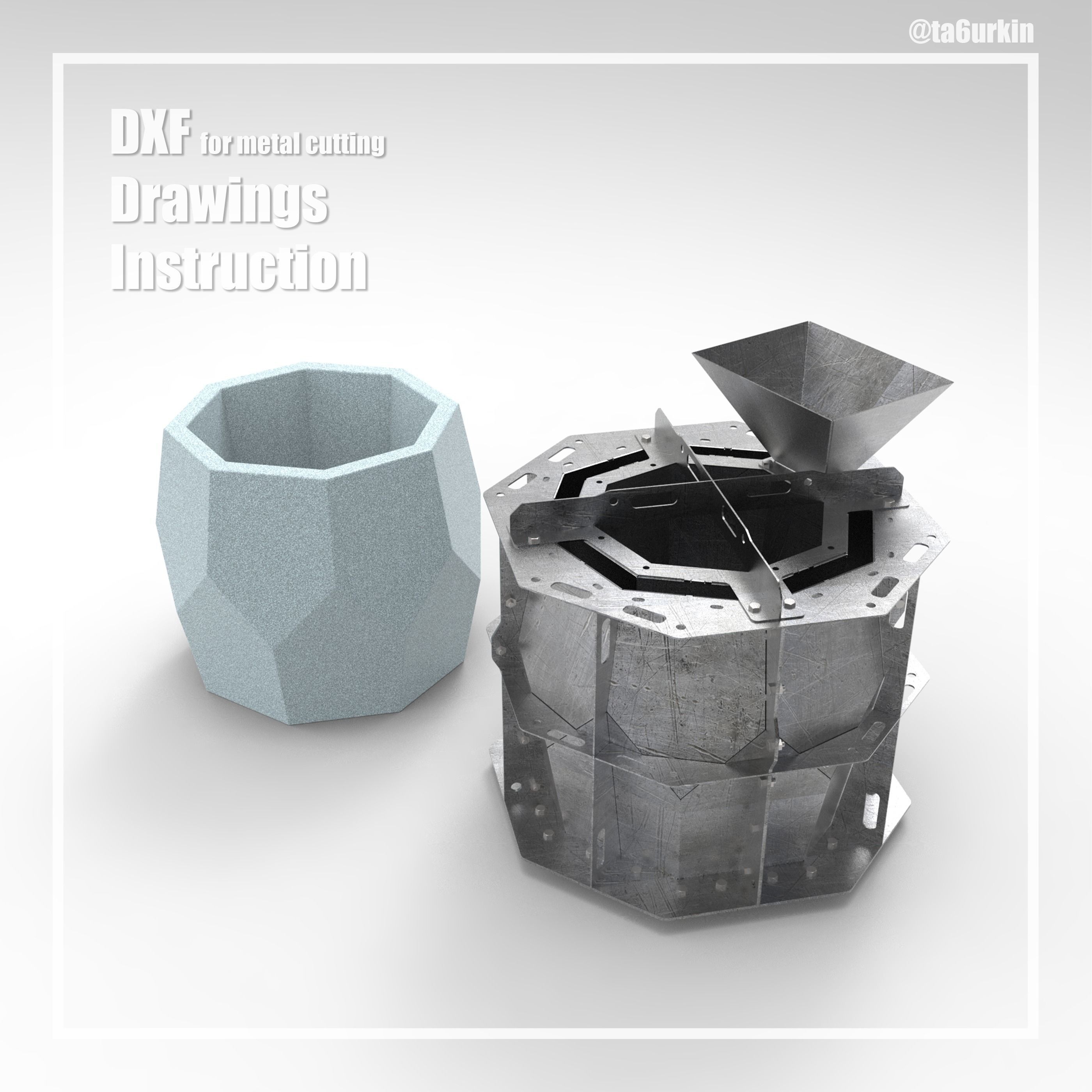 Welding Project Plans Drawings Mold 1 Pot DXF PDF 3D model | CGTrader