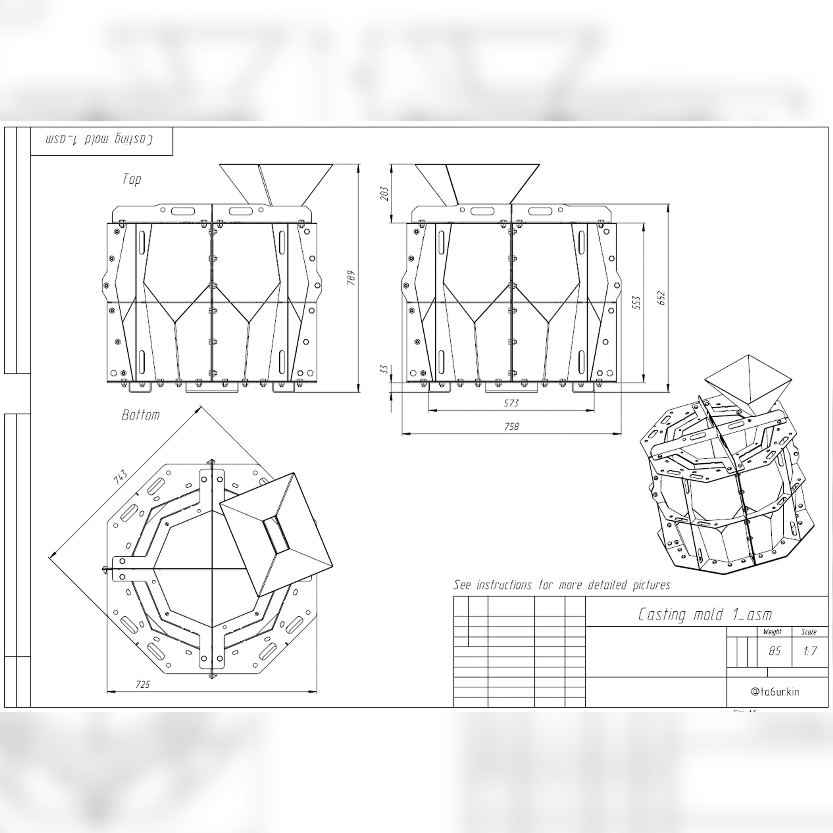 Welding Project Plans Drawings Mold 1 Pot DXF PDF 3D model | CGTrader