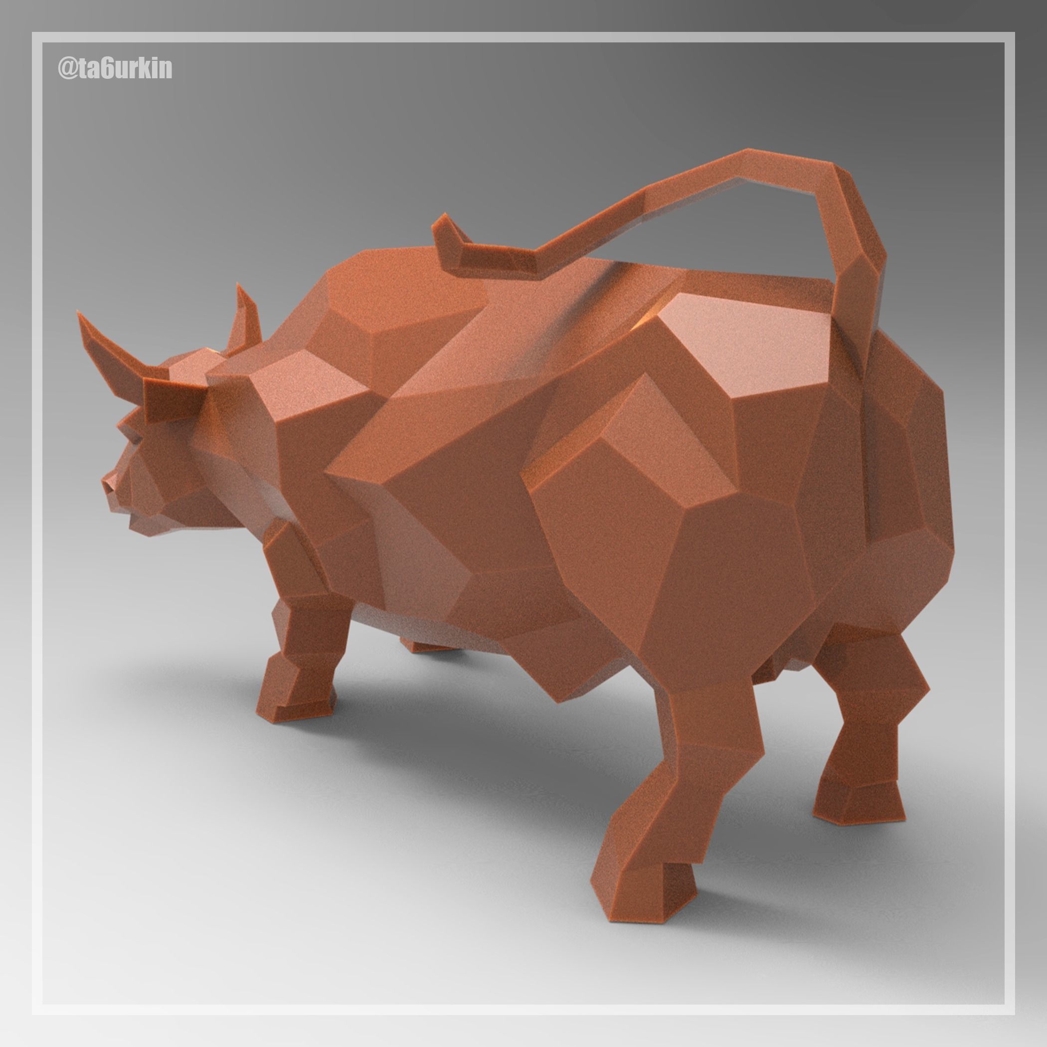 Welding Project Plans Drawings Charging Bull DXF PDF 3D model | CGTrader