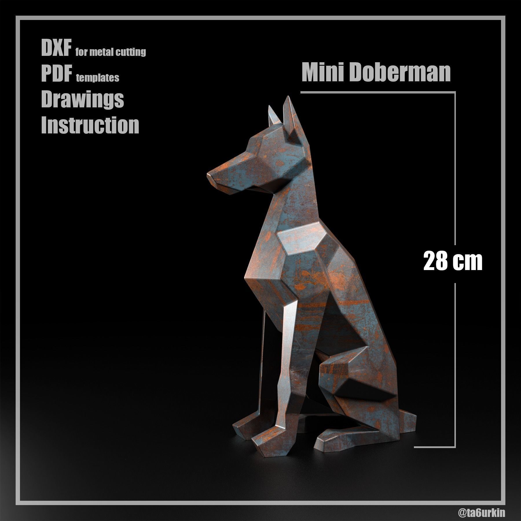 Welding Project Plans Drawings Mini Doberman DXF PDF 3D model | CGTrader