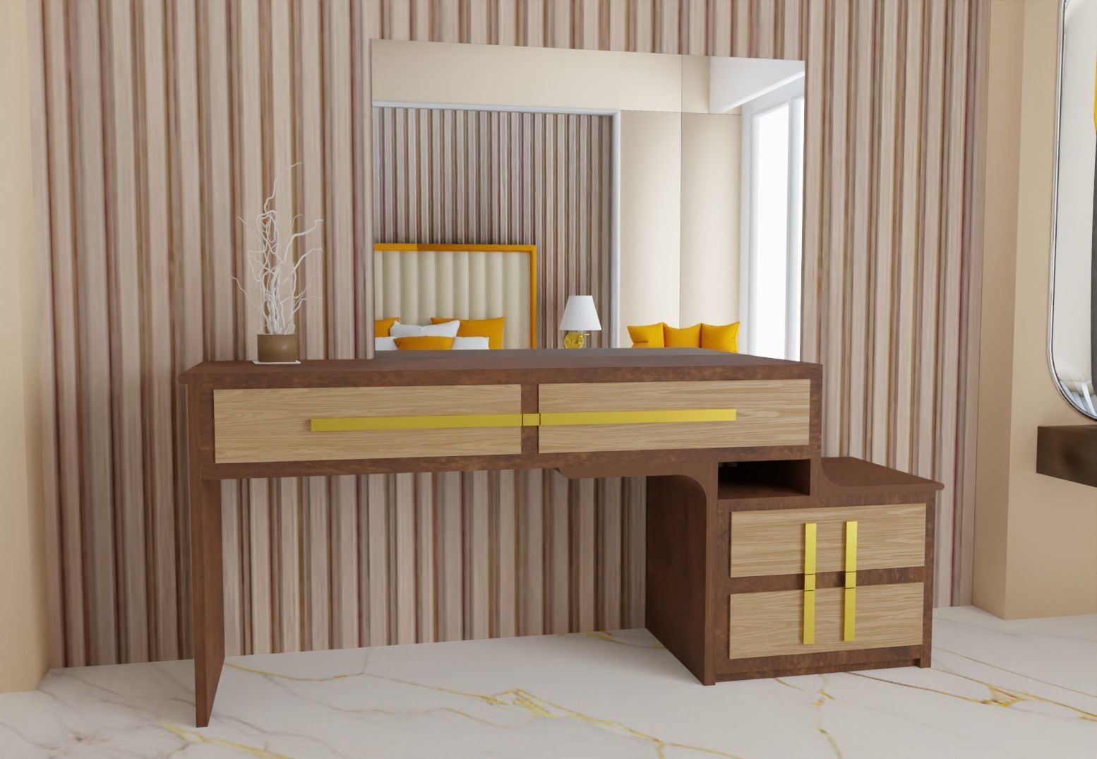 wooden dressing table inspired by ancient Egyptian furniture free 3D ...