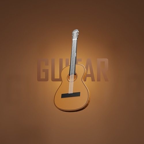 Guitar low poly free VR / AR / low-poly 3D model | CGTrader