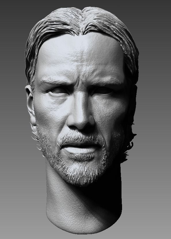 John Wick- Keanu Reeves headsculpt 3D model 3D printable | CGTrader