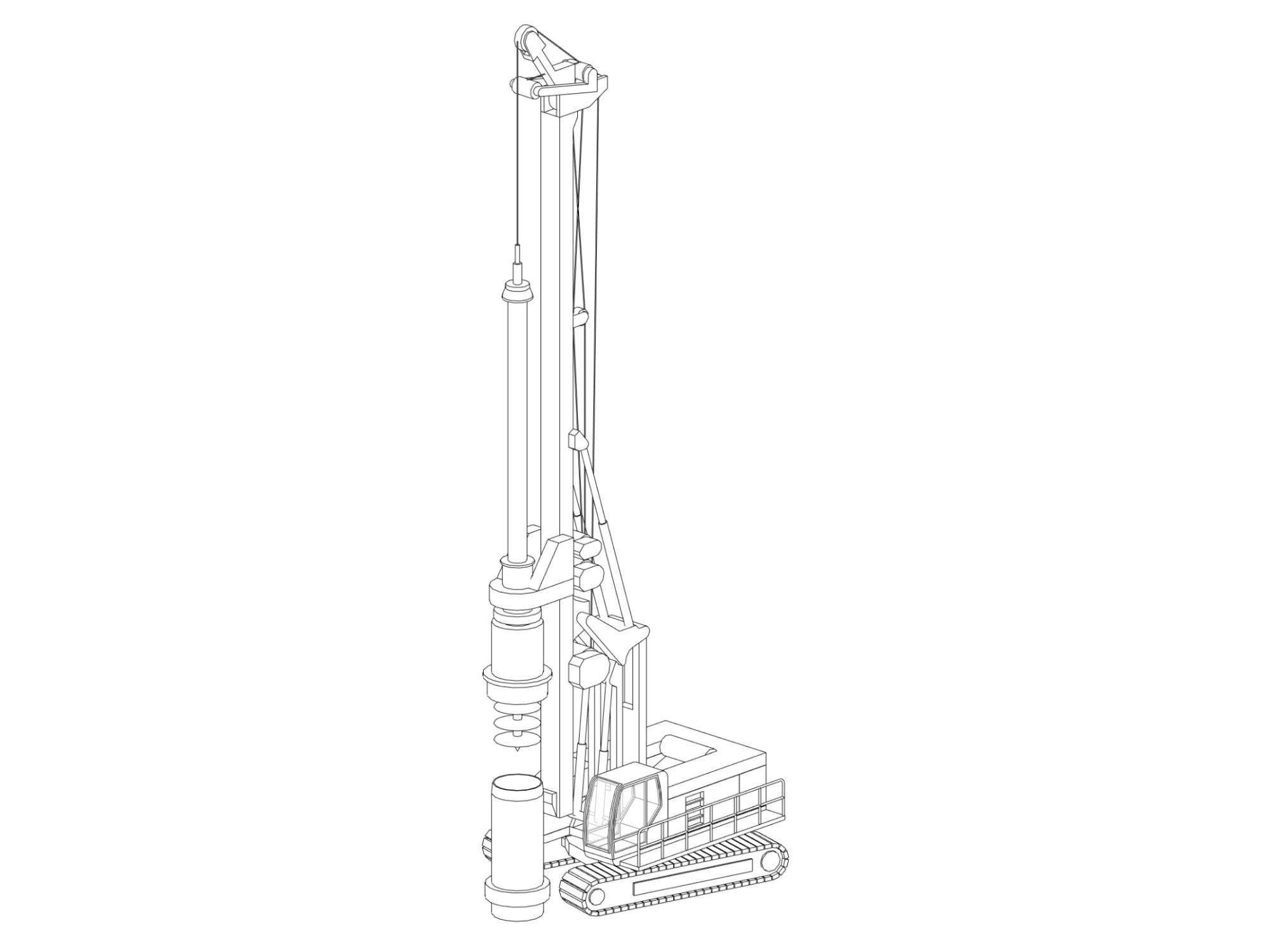 Drilling and Piling Rig - Revit Family 3D model | CGTrader