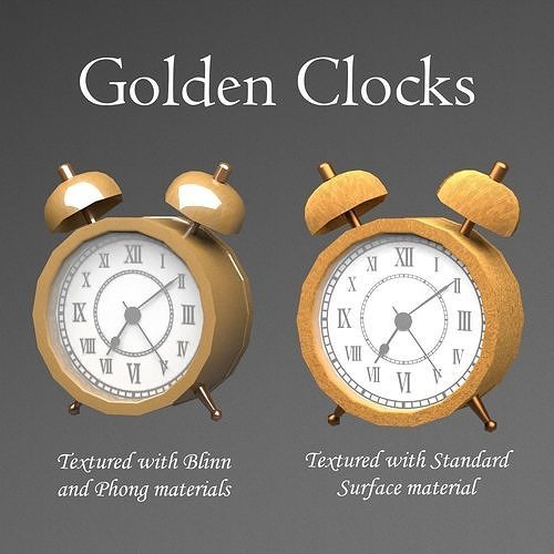 Golden Clocks free VR / AR / low-poly 3D model | CGTrader