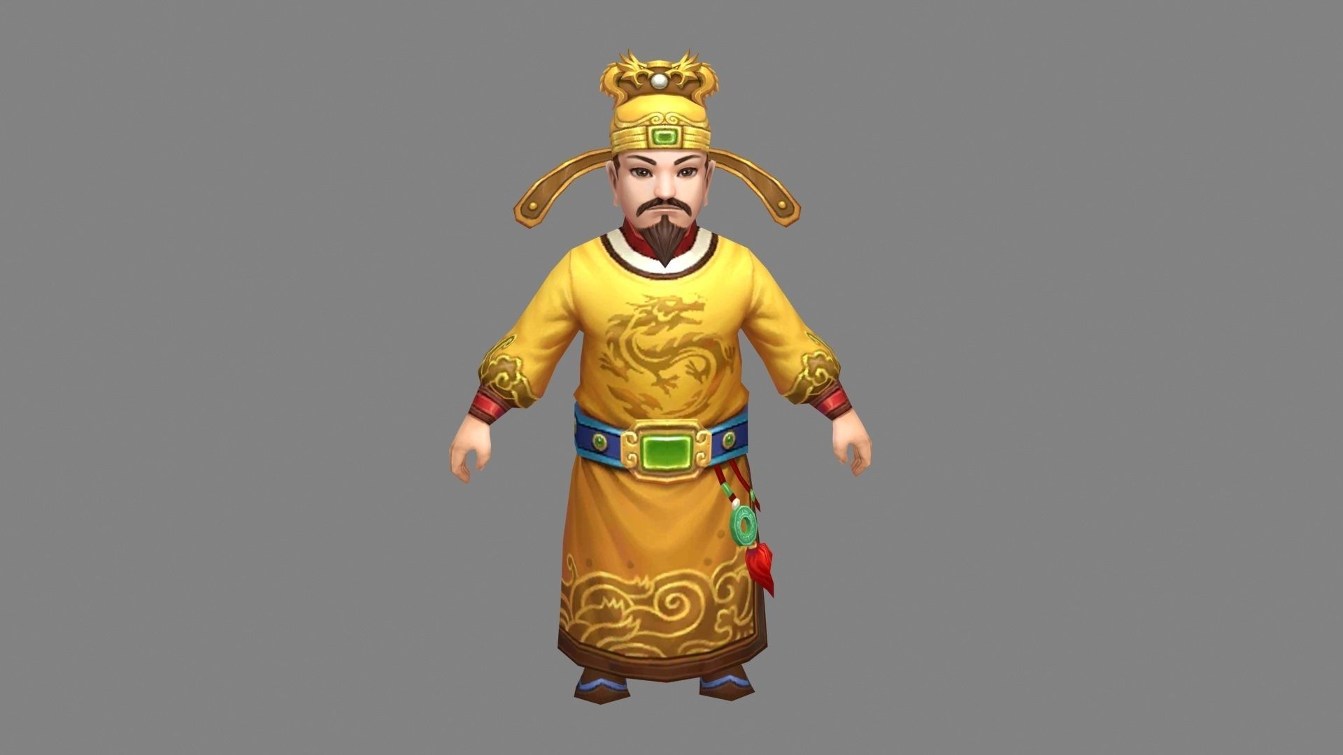 3D model Ancient Chinese Emperor - Cartoon King VR / AR / low-poly ...