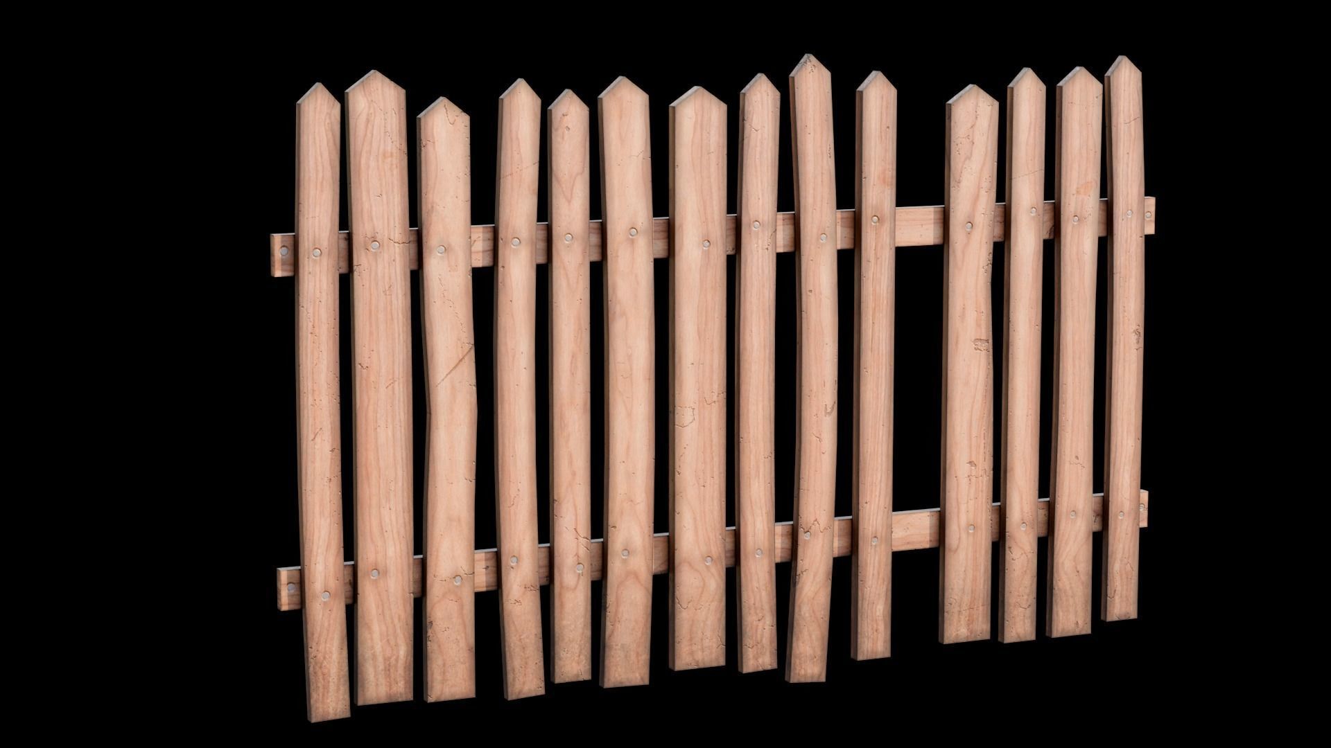 Segmented Wooden Fance free VR / AR / low-poly 3D model | CGTrader