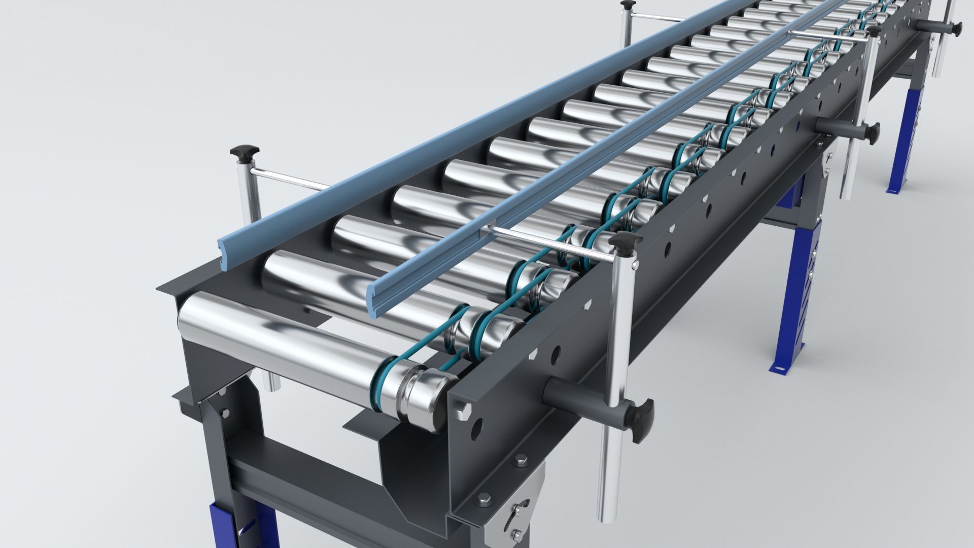 Roller Conveyor Adjustable and Rigged 3D model animated rigged | CGTrader