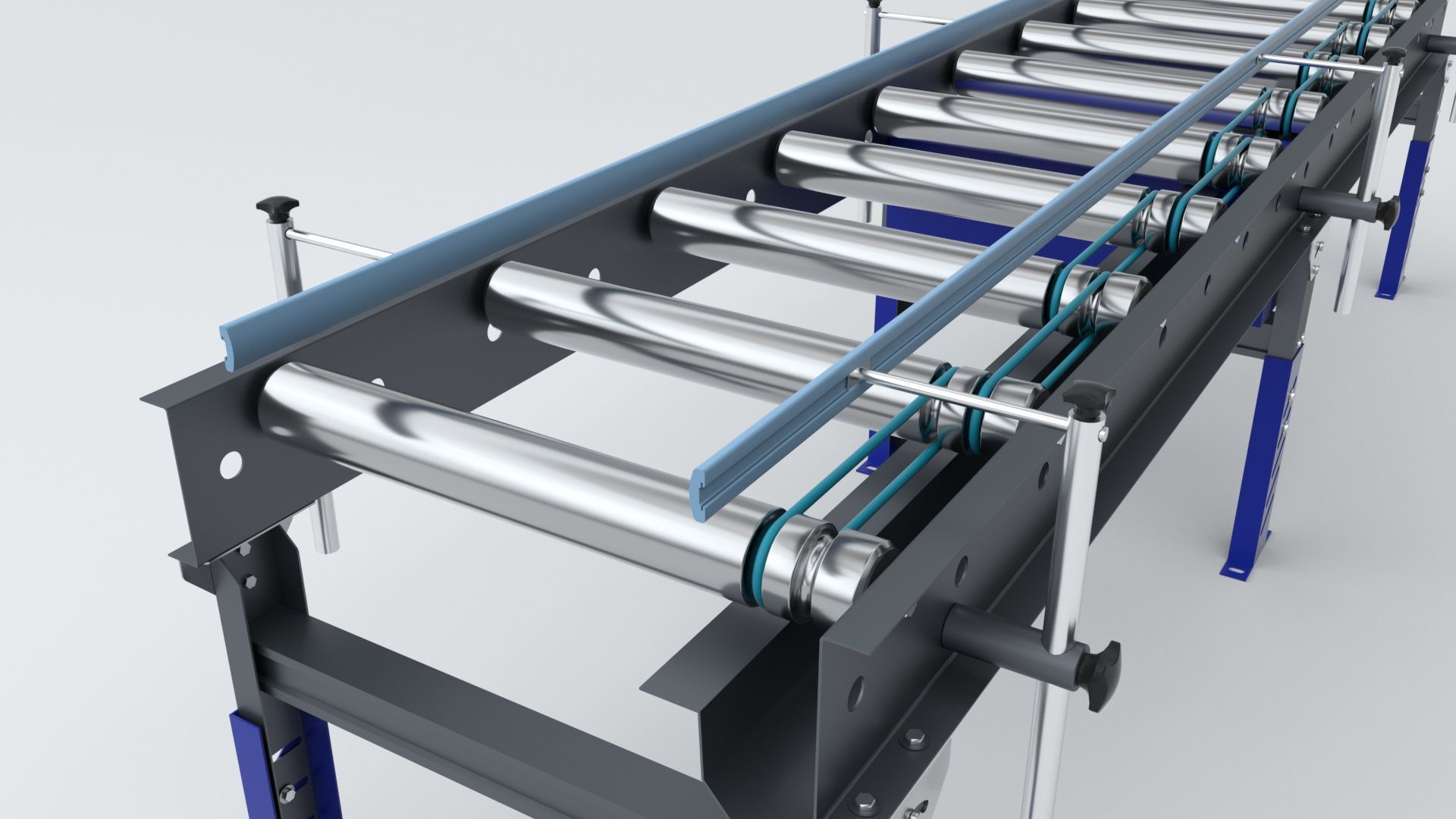 Roller Conveyor Adjustable and Rigged 3D model animated rigged | CGTrader
