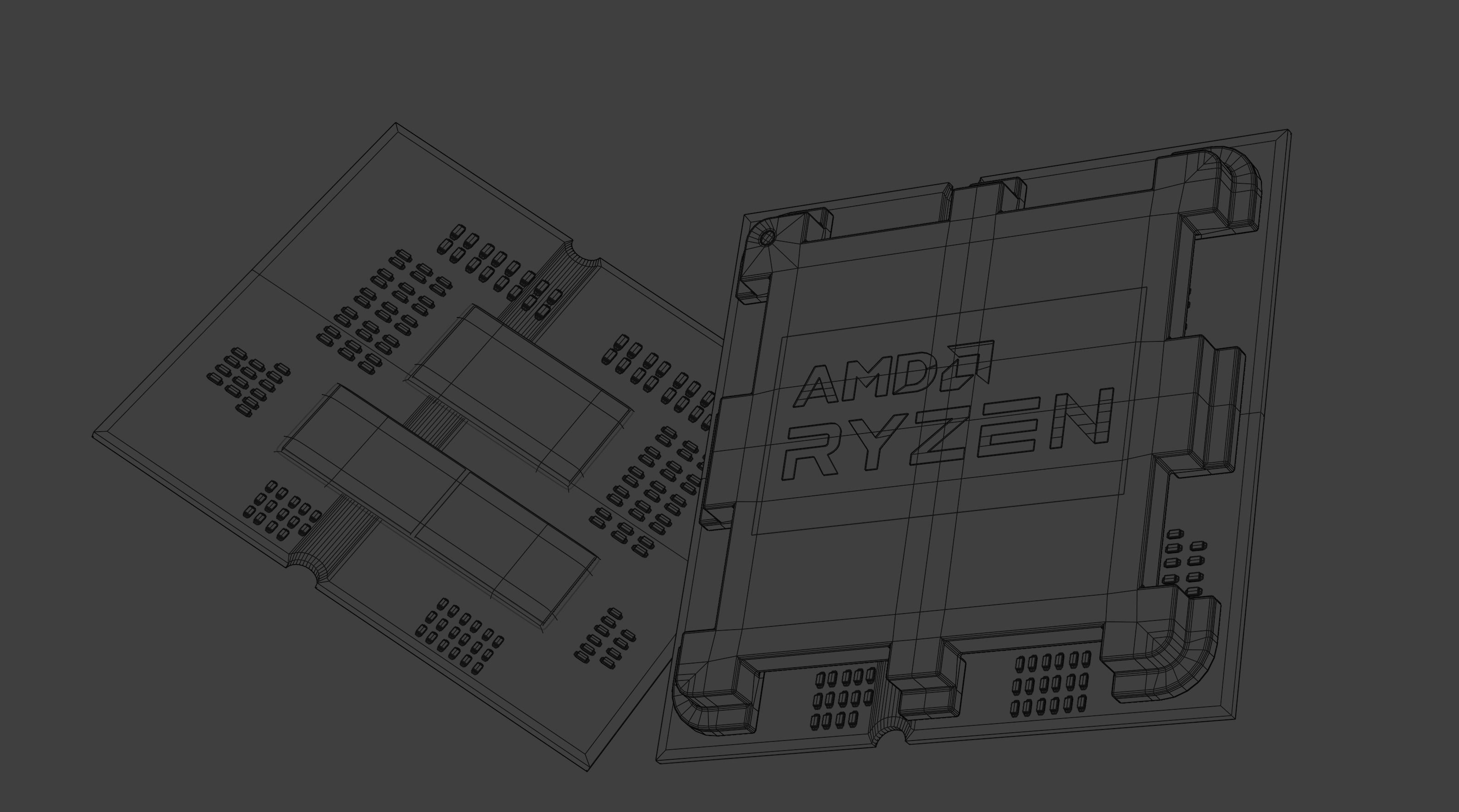AMD RYZEN CPU 3D model | CGTrader