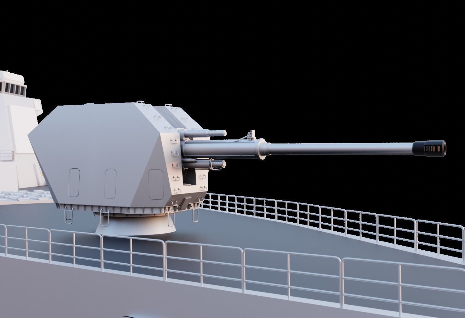 H PJ-38 130mm Naval Gun free 3D model | CGTrader