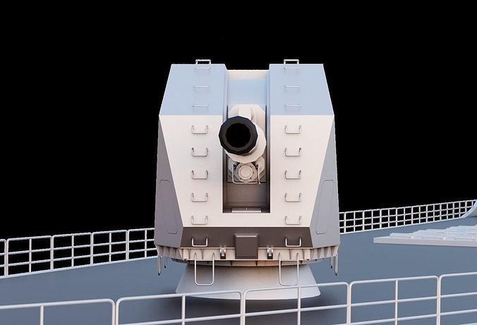 H PJ-38 130mm Naval Gun free 3D model | CGTrader