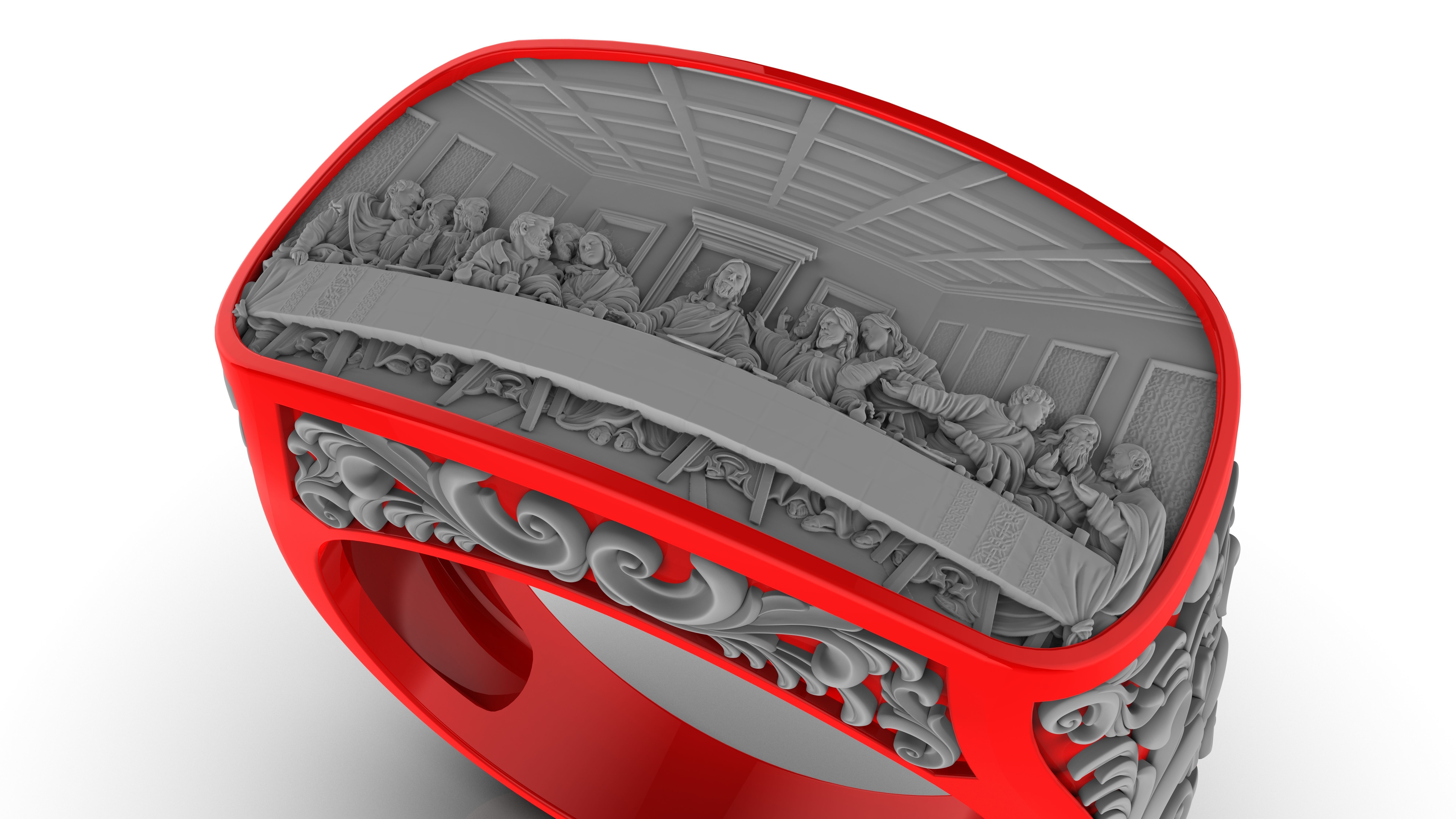 Jesus Christ The Last Supper ring 3D model 3D printable | CGTrader