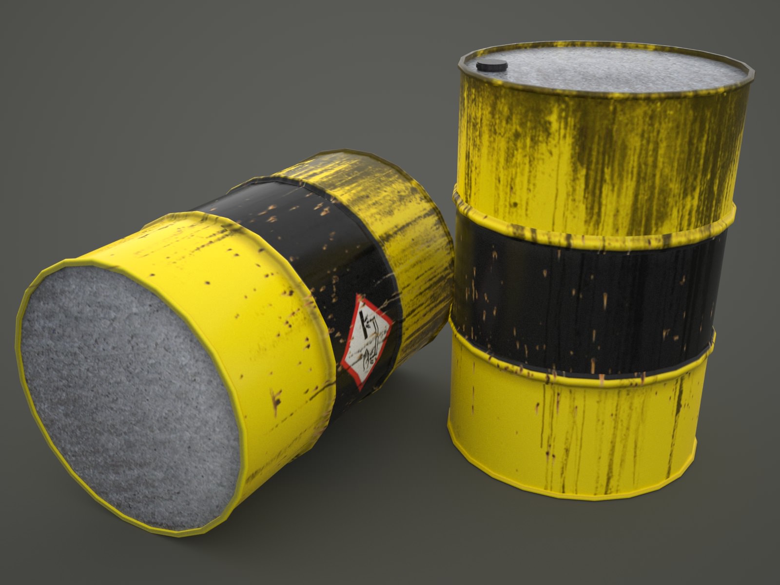 3D model Chemical barrel - 55 gallons VR / AR / low-poly | CGTrader
