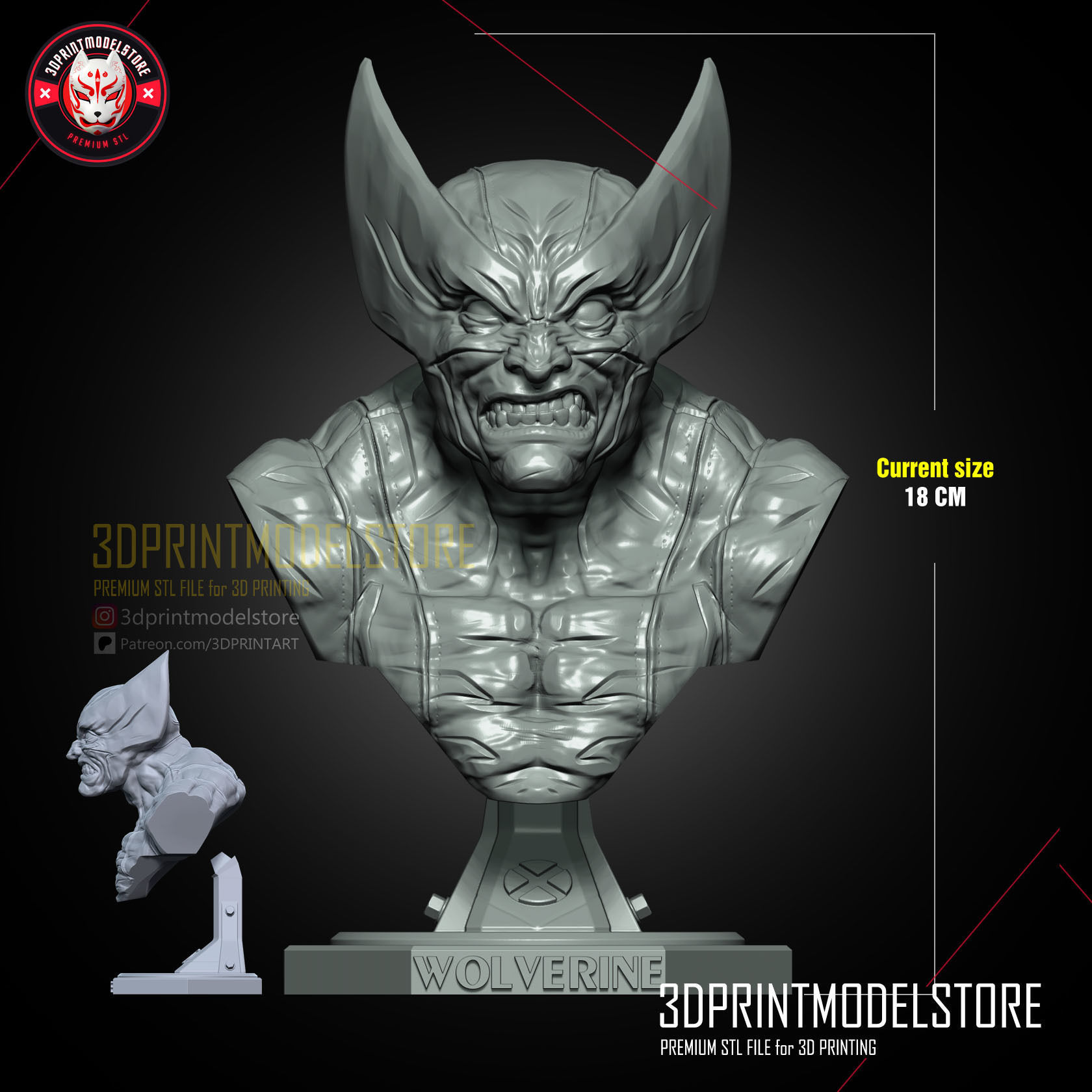 Marvel Wolverine Bust - Xmen - Mutan - Comic - Game 3D model 3D printable | CGTrader