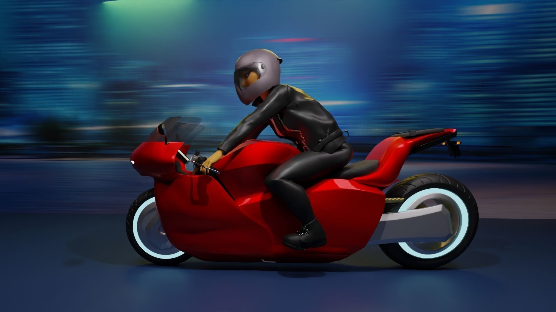 The Biker Girl 3d Model Rigged Cgtrader