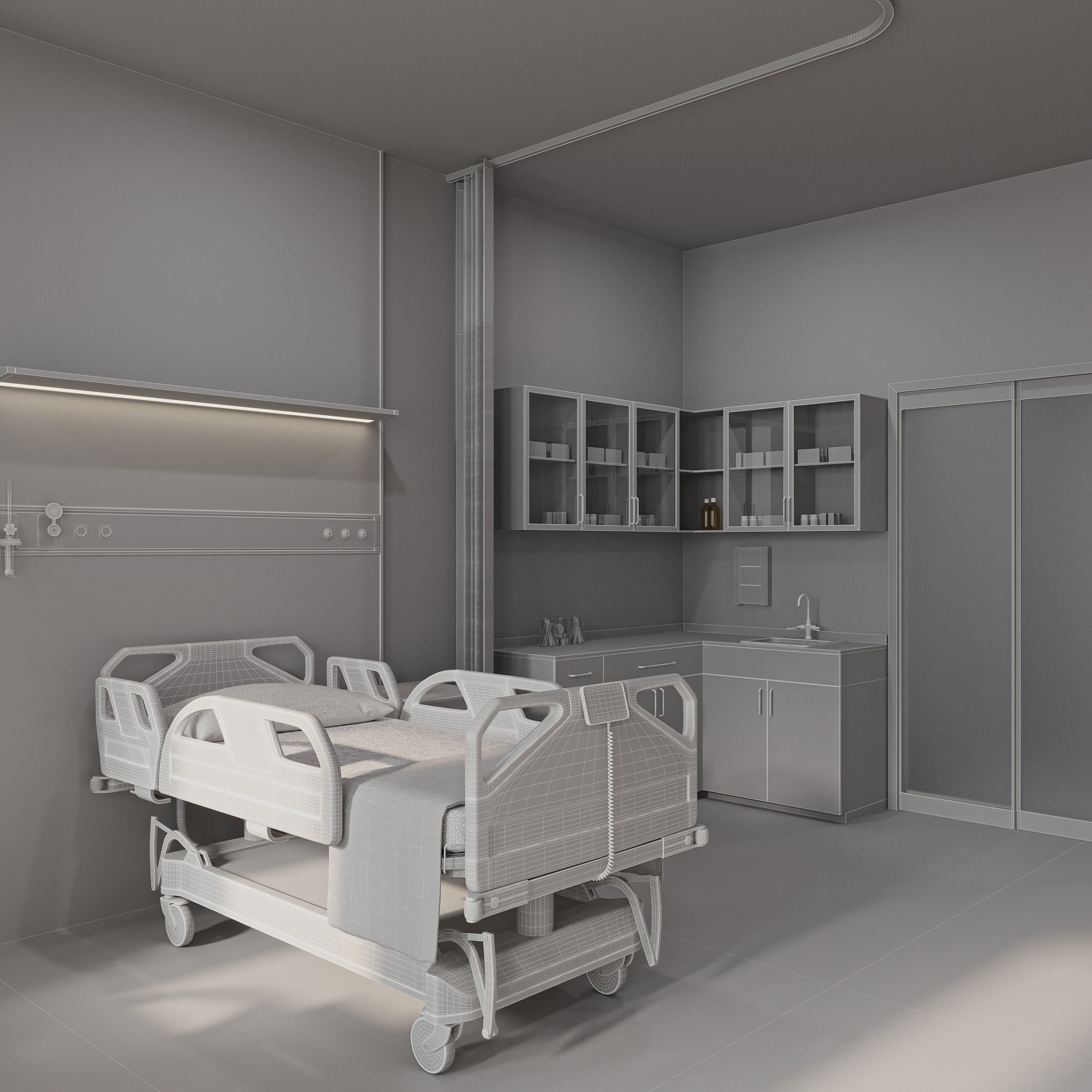 Patient Hospital Room 3D model | CGTrader