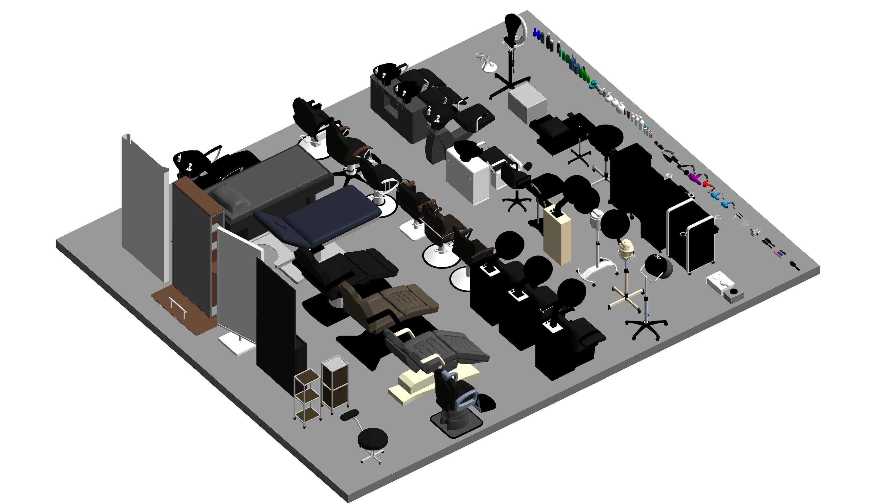 Salon Revit Family Furniture model 3D model | CGTrader