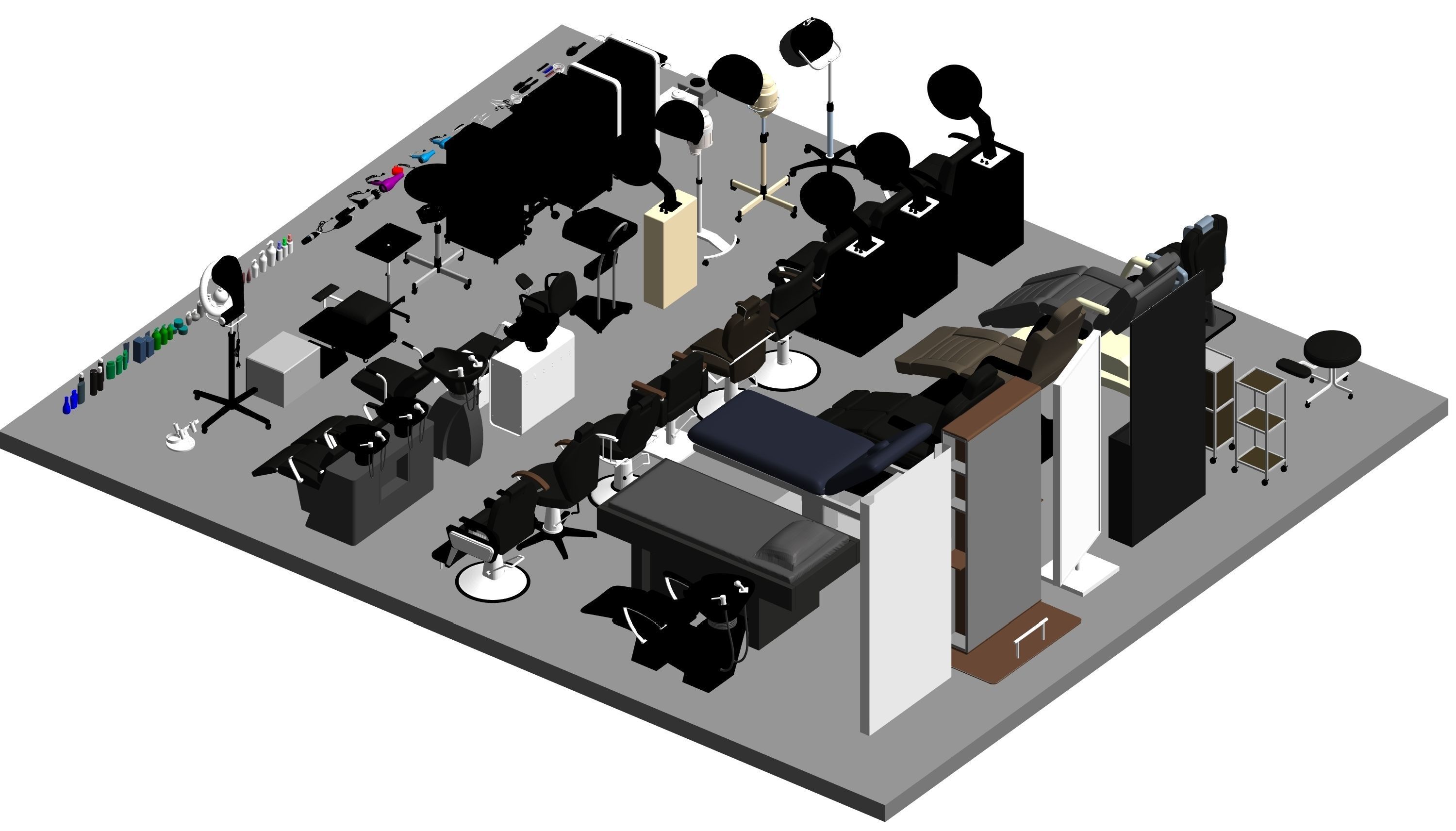 Salon Revit Family Furniture model 3D model | CGTrader